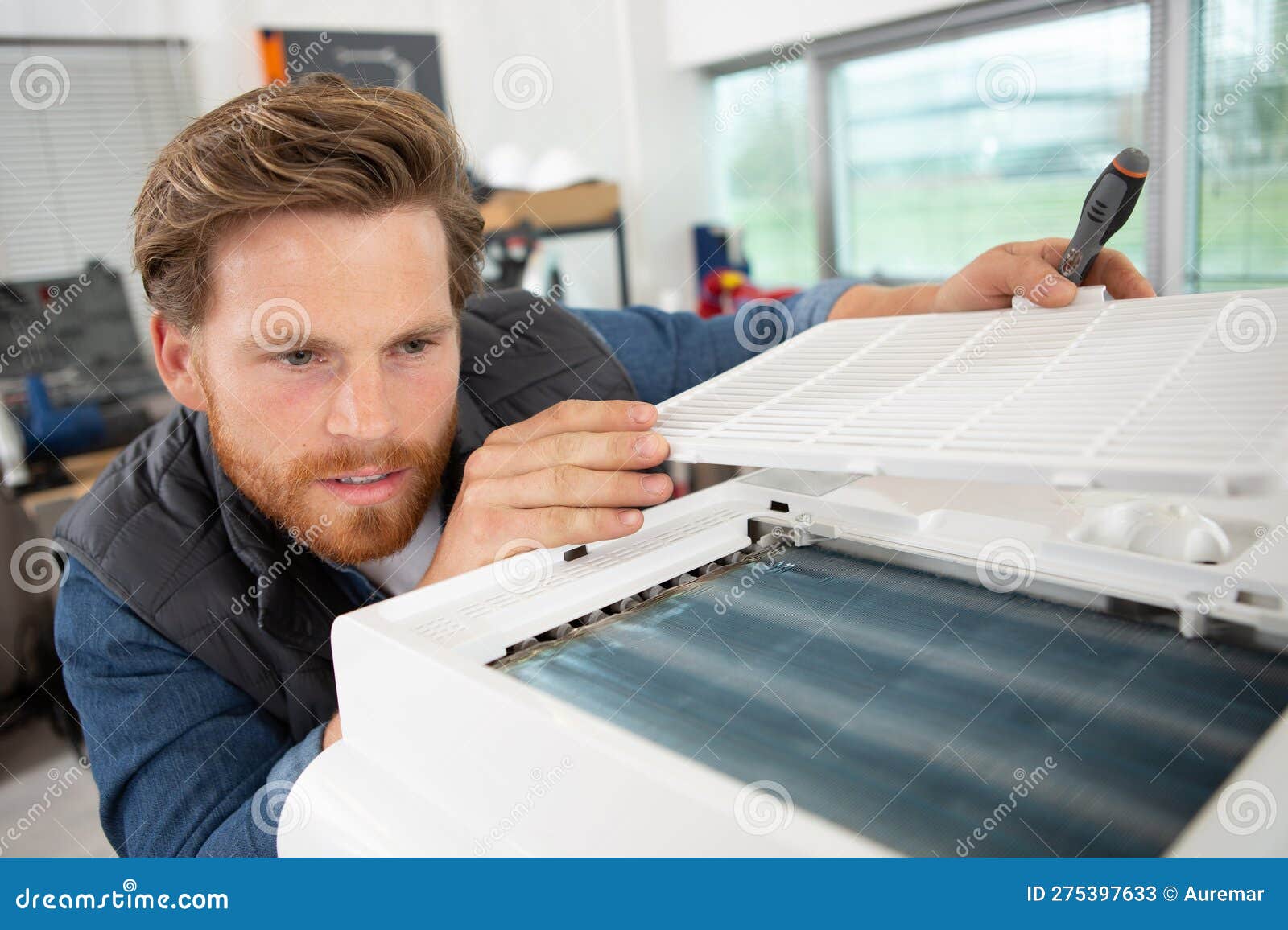 Repairing printer at work stock image. Image of electronics - 275397633