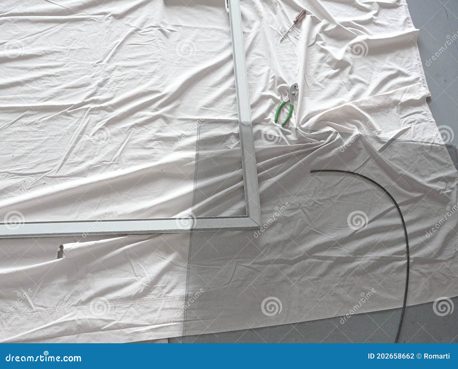 Repairing Sliding Screen Door With Spline Royalty-Free Stock Image ...