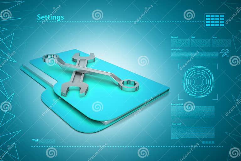Repairing Tools with File Folder Stock Illustration - Illustration of ...