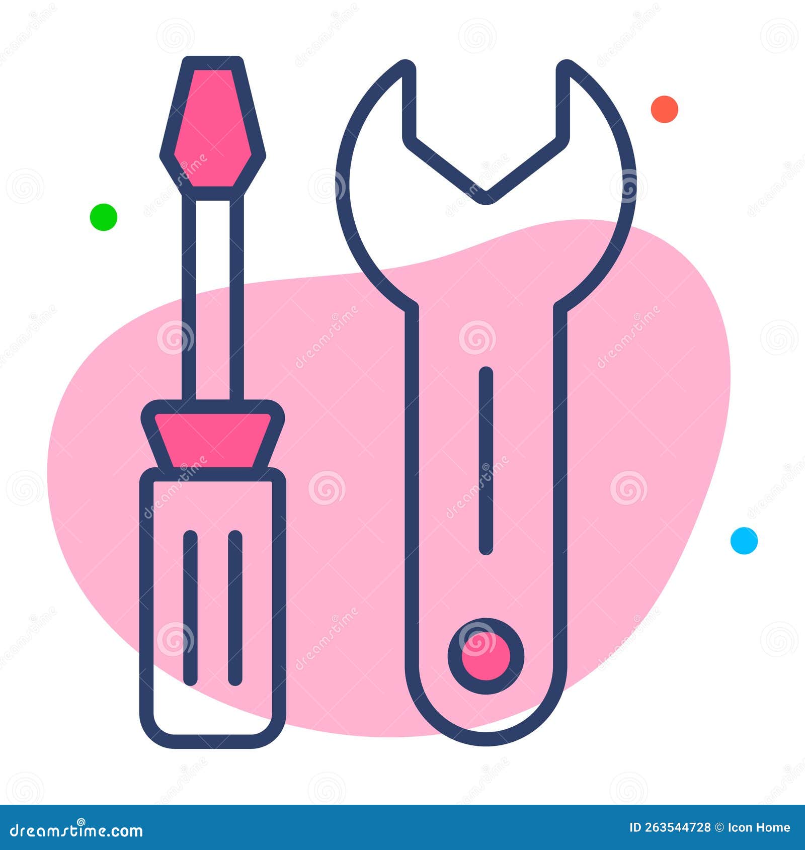 Repairing Tools Flat Line Icon Modern Illustration Stock Vector ...