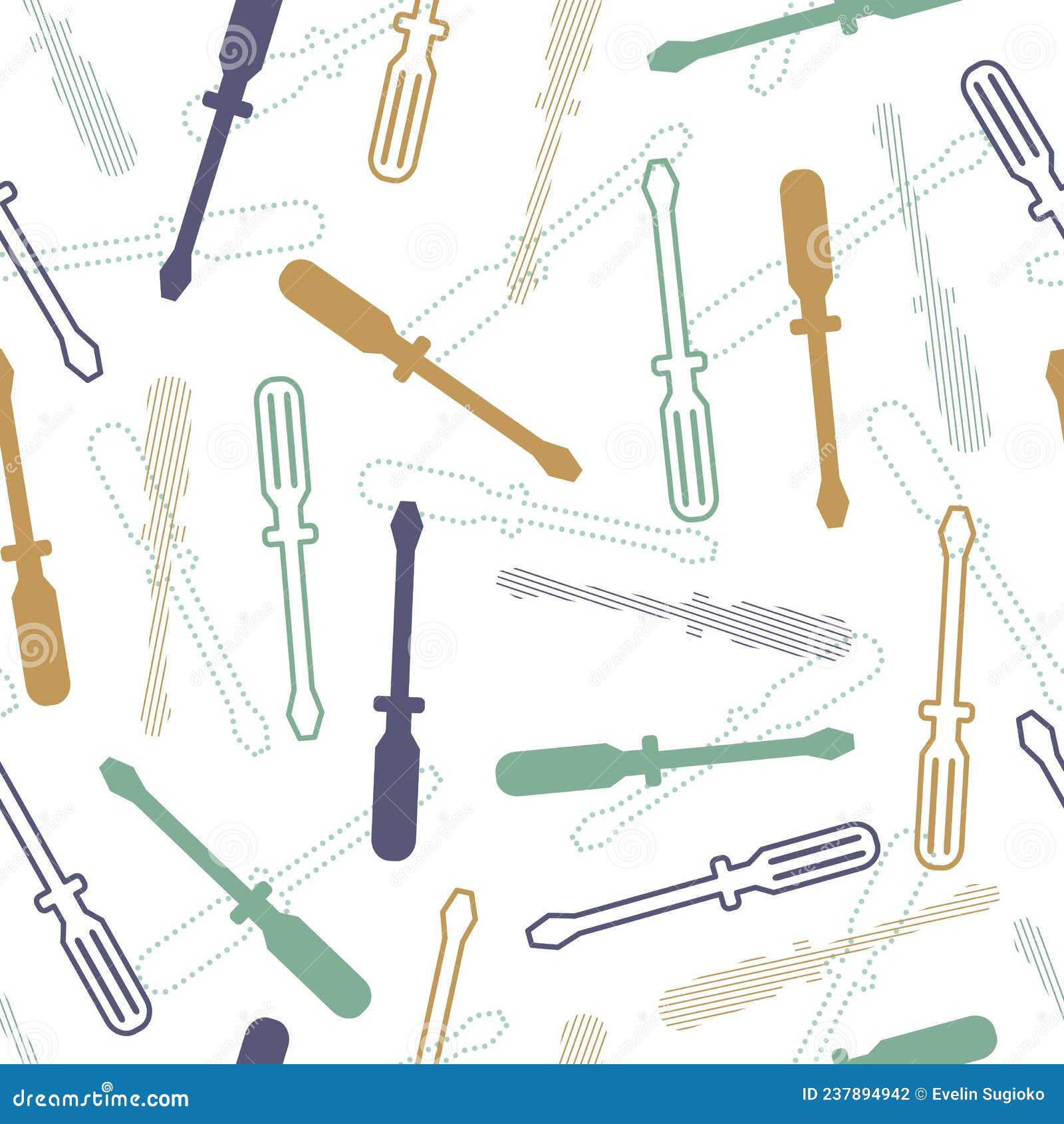 Repairing Tools Vector Graphic Art Seamless Pattern Stock Vector ...