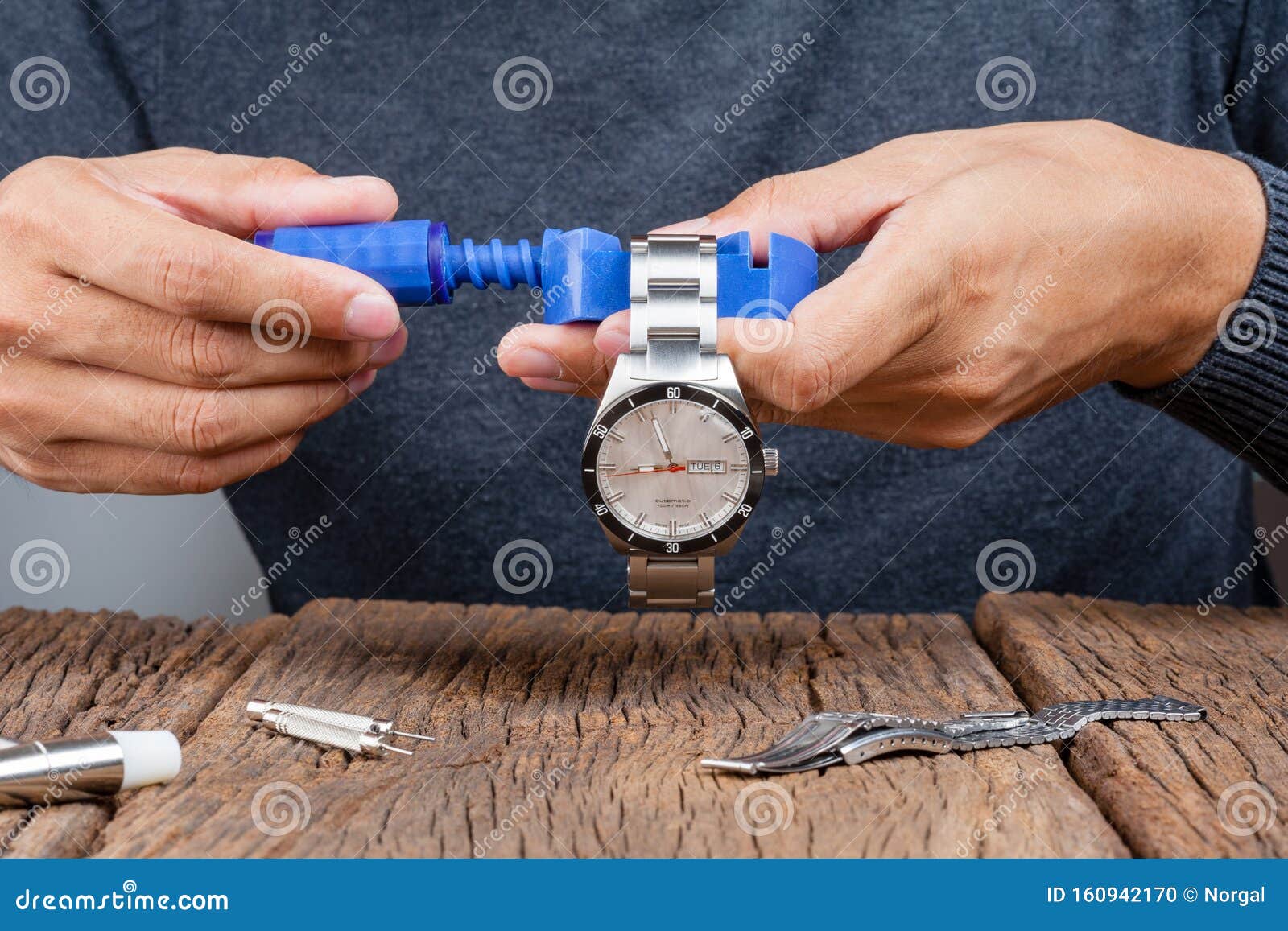 Repairing the watch stock photo. Image of equipment - 160942170