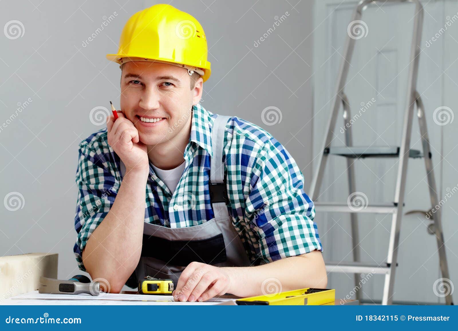 Repairman stock image. Image of holds, engineer, architect - 18342115
