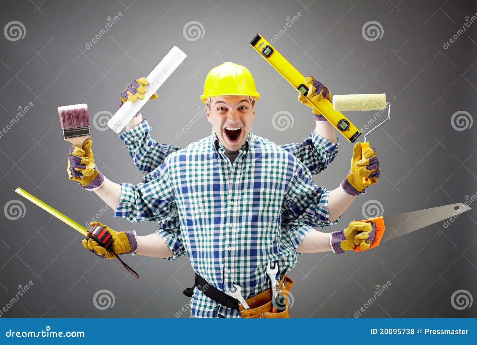 Repairman stock photo. Image of blueprint, crazy, foreman - 20095738