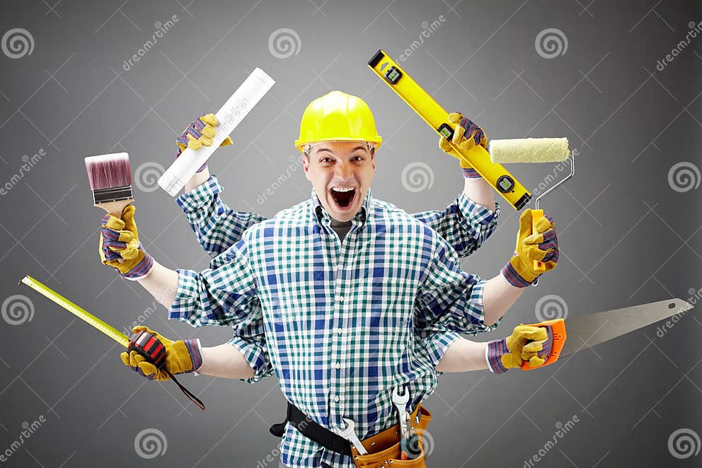 Repairman stock photo. Image of blueprint, crazy, foreman - 20095738