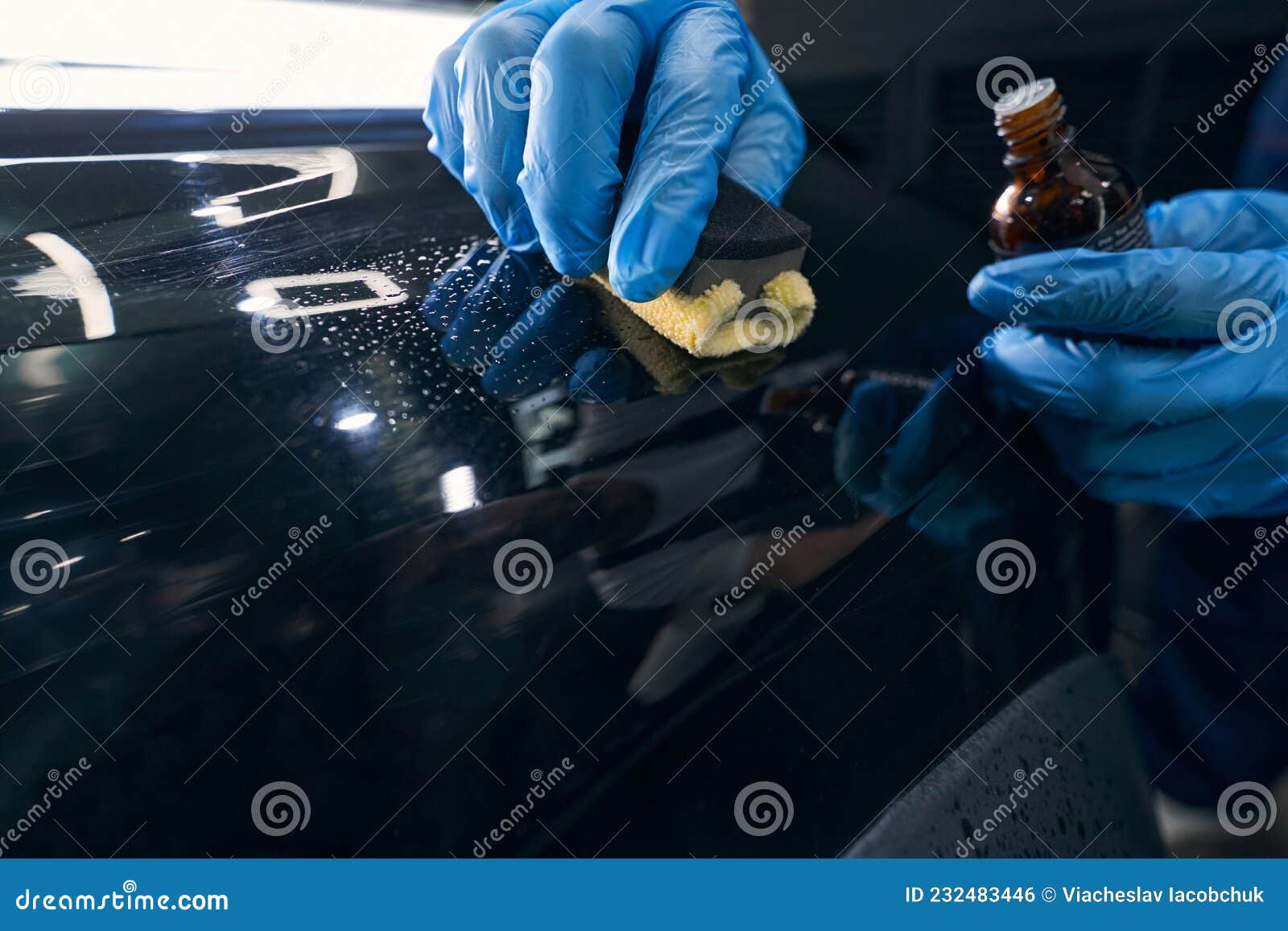Repairman Applying Ceramic Coating To Car Surface Stock Photo - Image ...