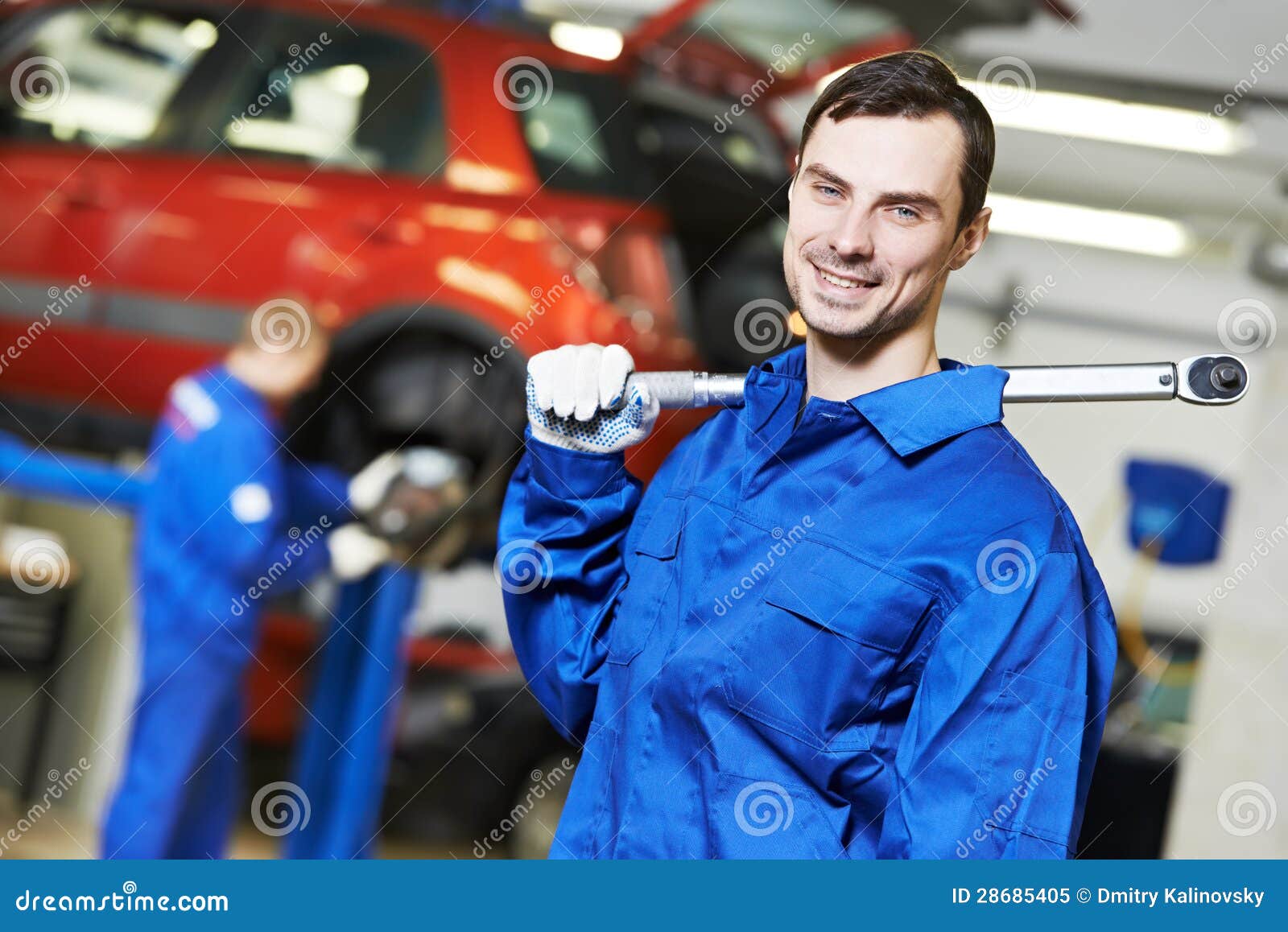 Repairman Auto Mechanic at Work Stock Image - Image of motor, control ...