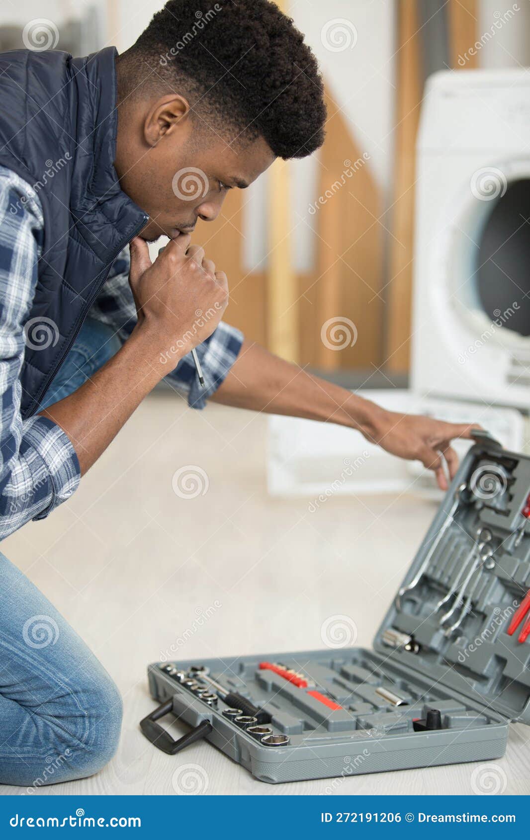 Repairman Choosing Correct Tool from Toolkit Stock Photo - Image of ...