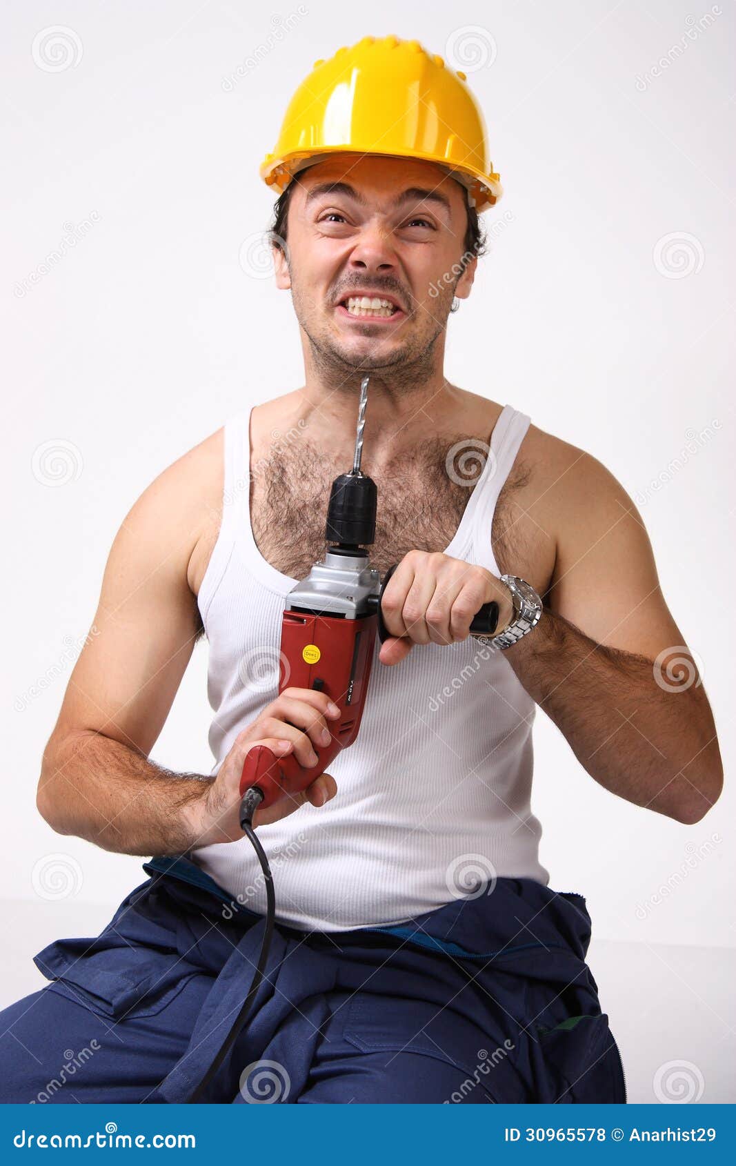 Repairman stock photo. Image of drill, studio, stress - 30965578