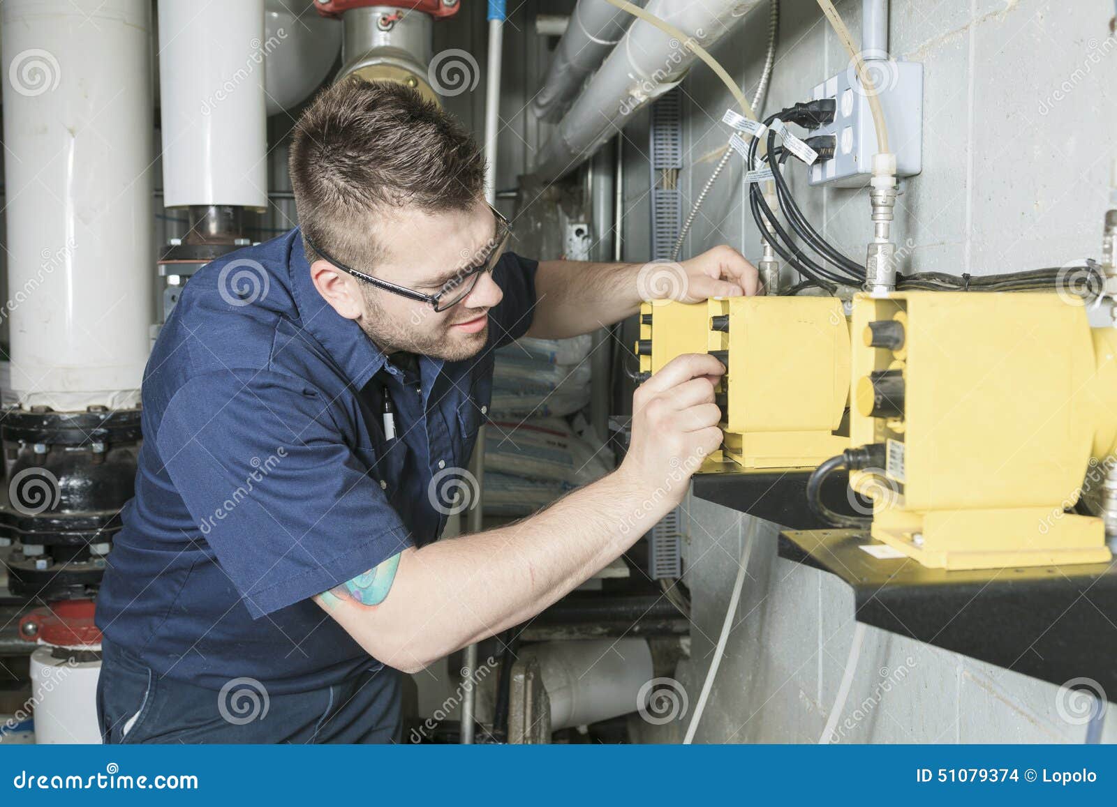 Repairman Engineer of Fire Engineering System or Stock Photo - Image of ...