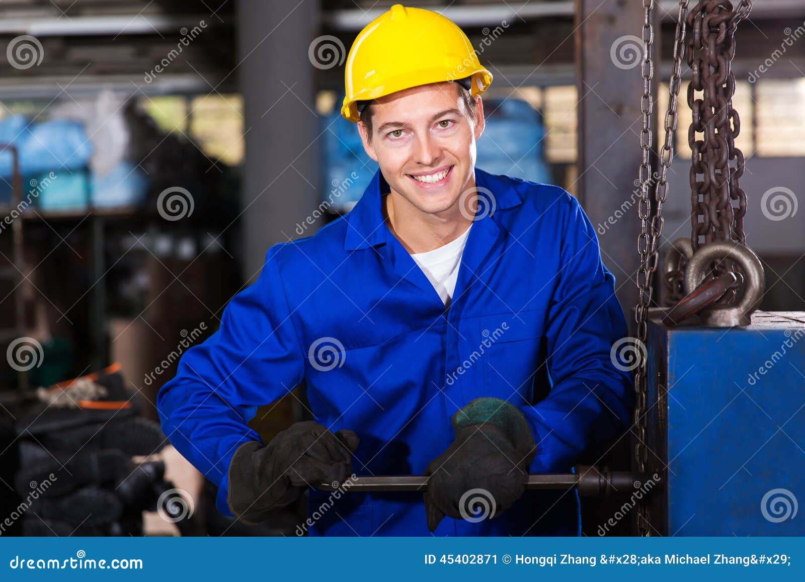 Repairman fixing machine stock image. Image of manual - 45402871