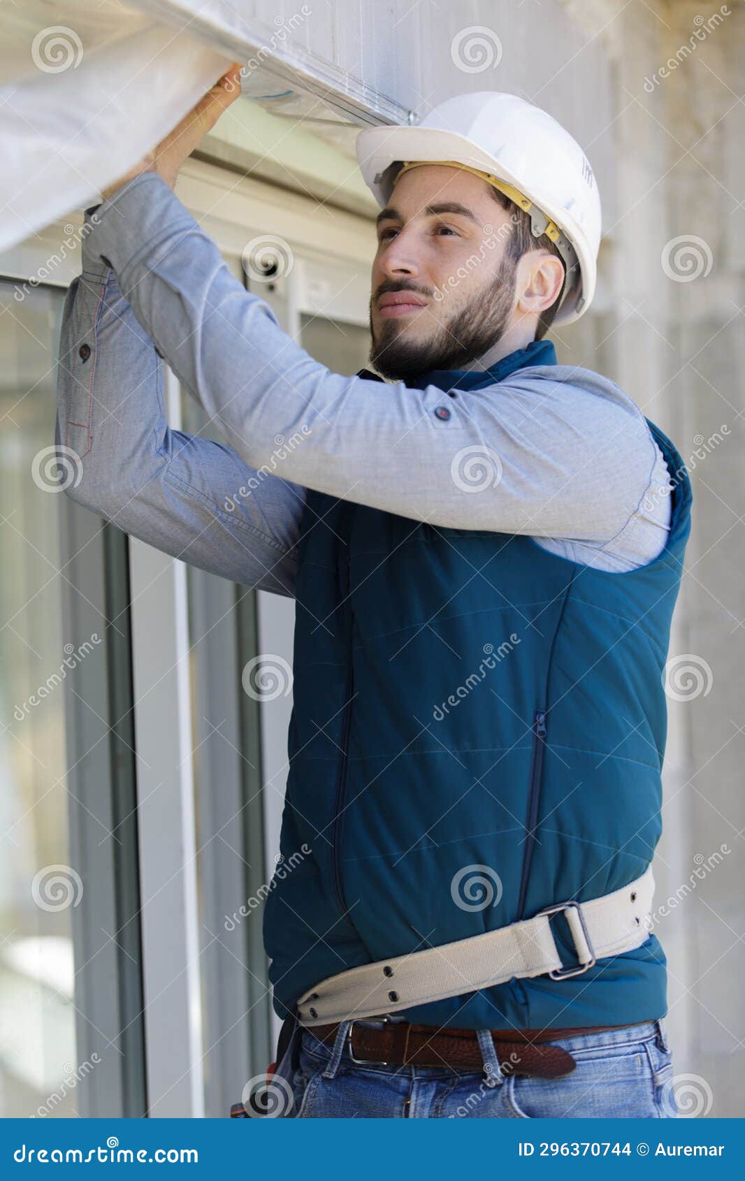 Repairman Fixing Window with Screwdriver Stock Photo - Image of garage ...