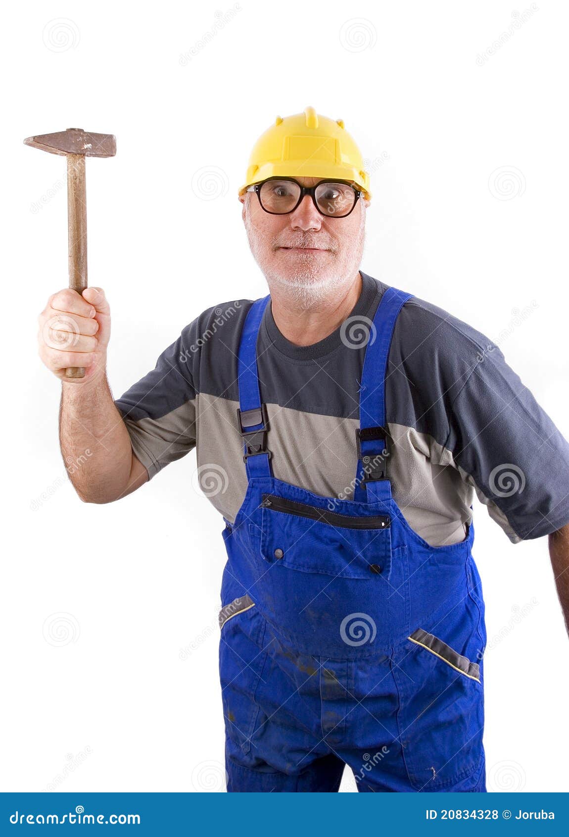 Repairman with hammer stock photo. Image of serviceman - 20834328
