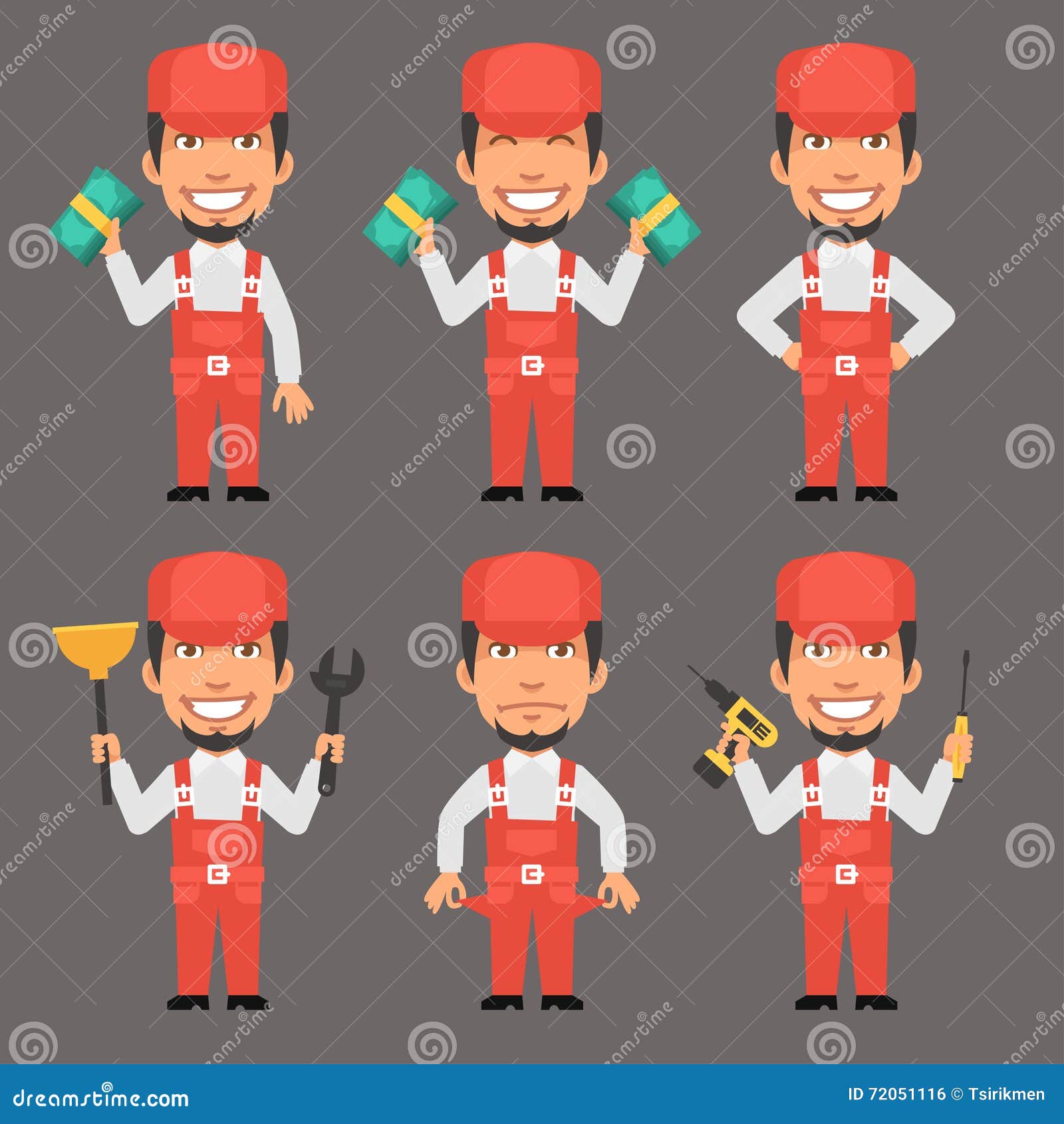 Repairman Holds Money and Tools Stock Vector - Illustration of business ...