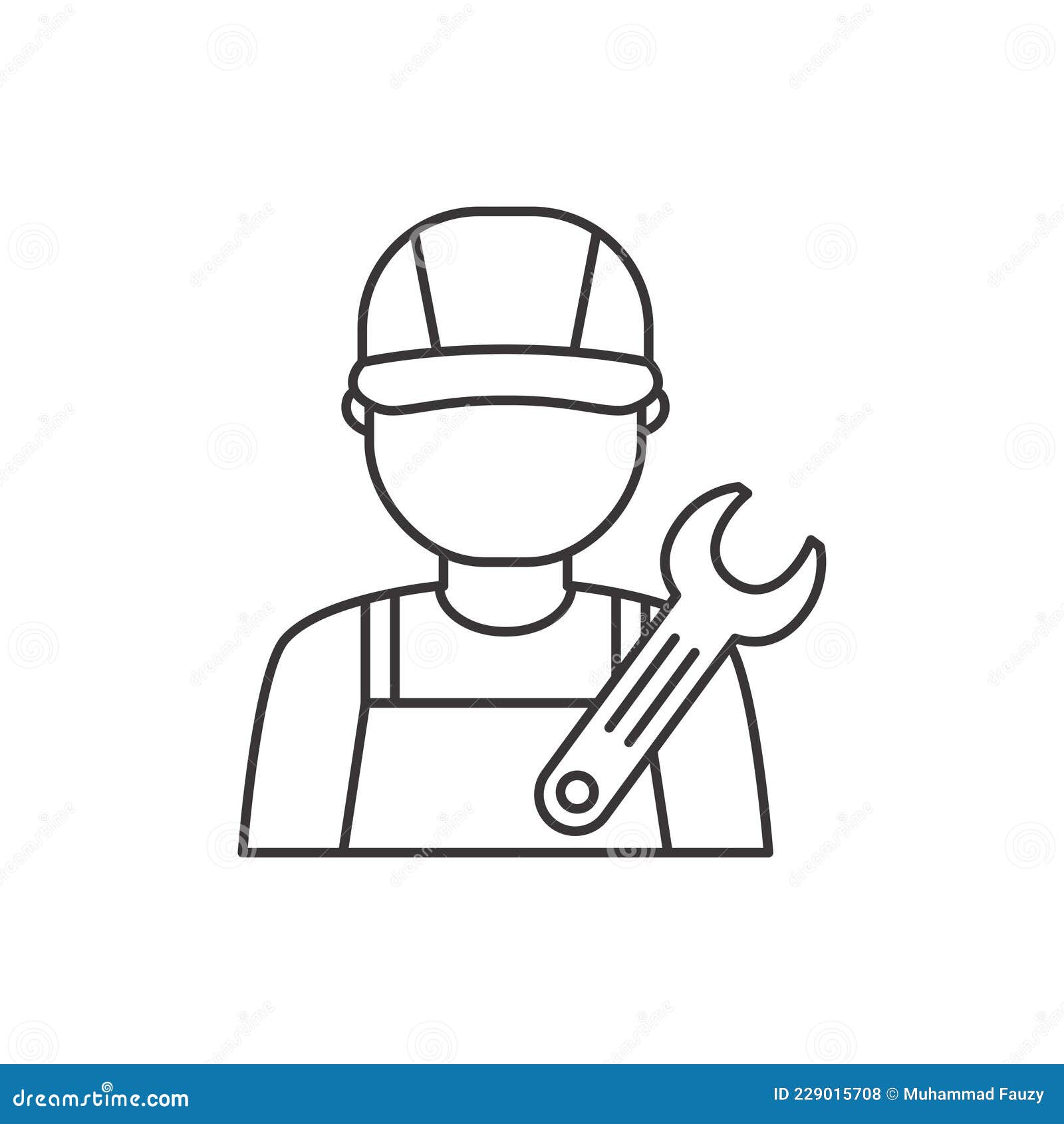 Repairman Icon in Line Style Stock Vector - Illustration of profile ...