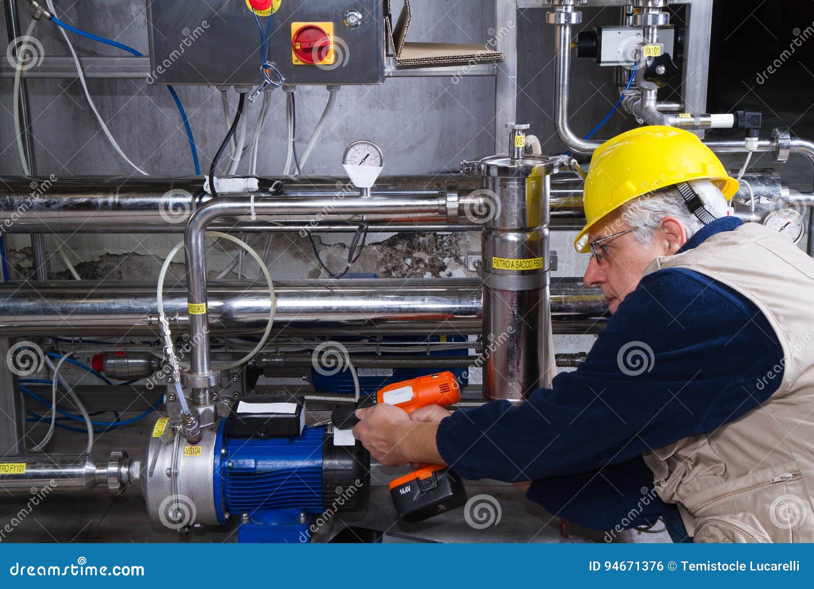 Repairman at work stock photo. Image of mechanism, inside - 94671376
