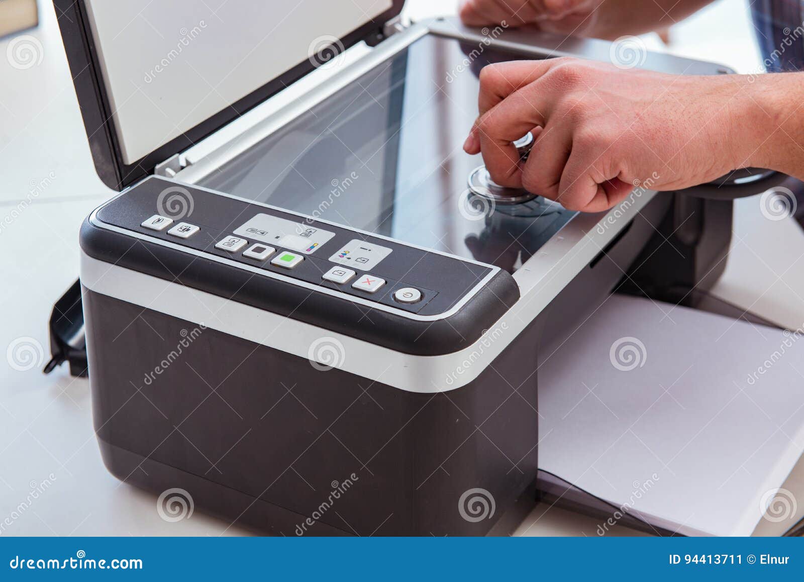 The Repairman Repairing Broken Color Printer Stock Image - Image of ...