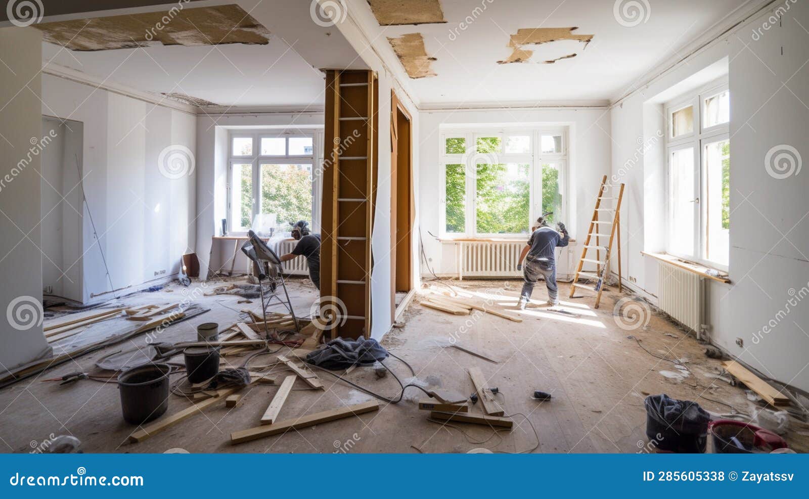 Repairman Repairing Something at Home Stock Illustration - Illustration ...