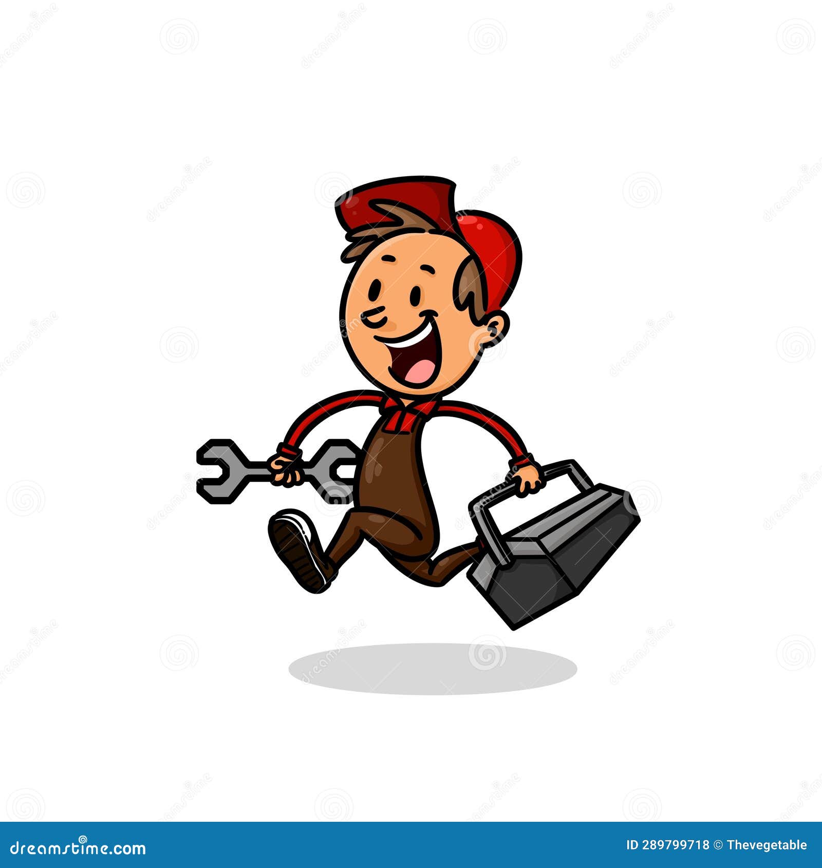 A Repairman Running To His Customer Stock Illustration - Illustration ... A Repairman Running To His Customer Stock Illustration - Illustration ...