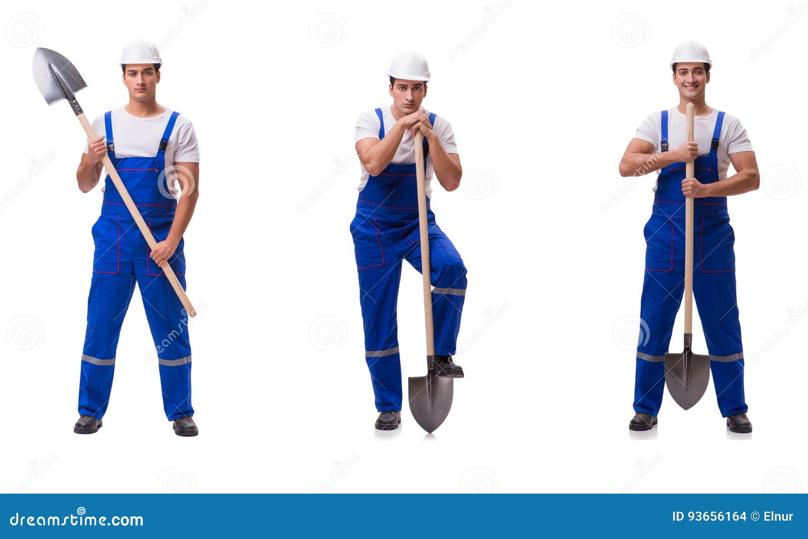 The Repairman with Spade on White Stock Photo - Image of farm, mining ...