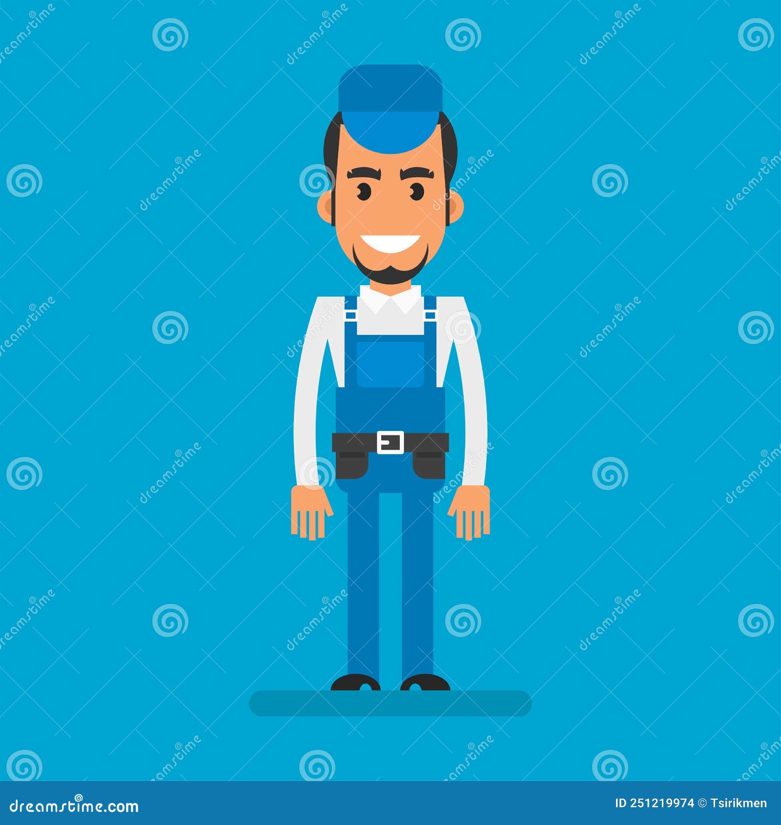 Repairman Standing and Smiling. Flat People Stock Vector - Illustration ...