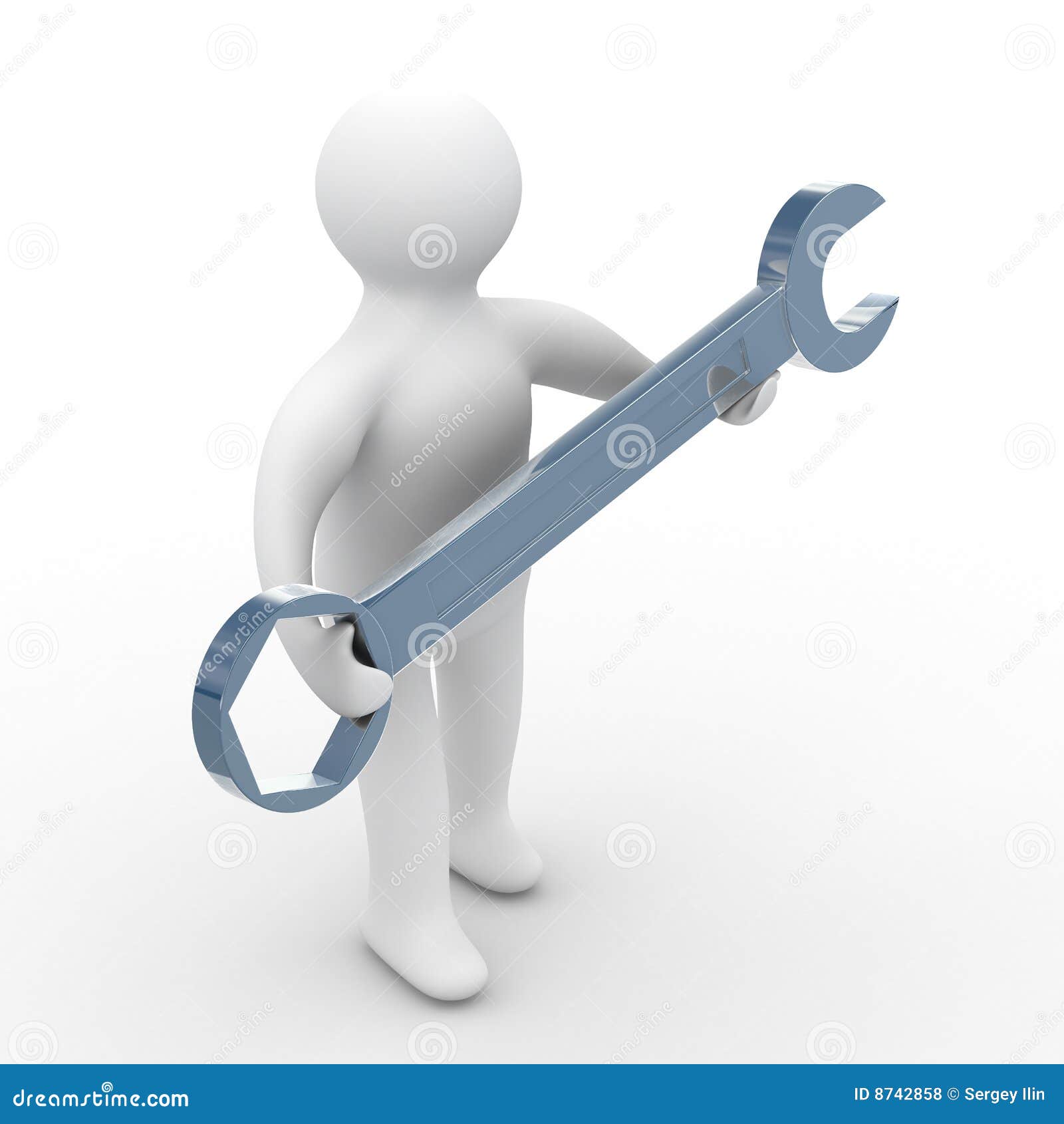 Repairman with the Tool on a White Background. Stock Illustration ...