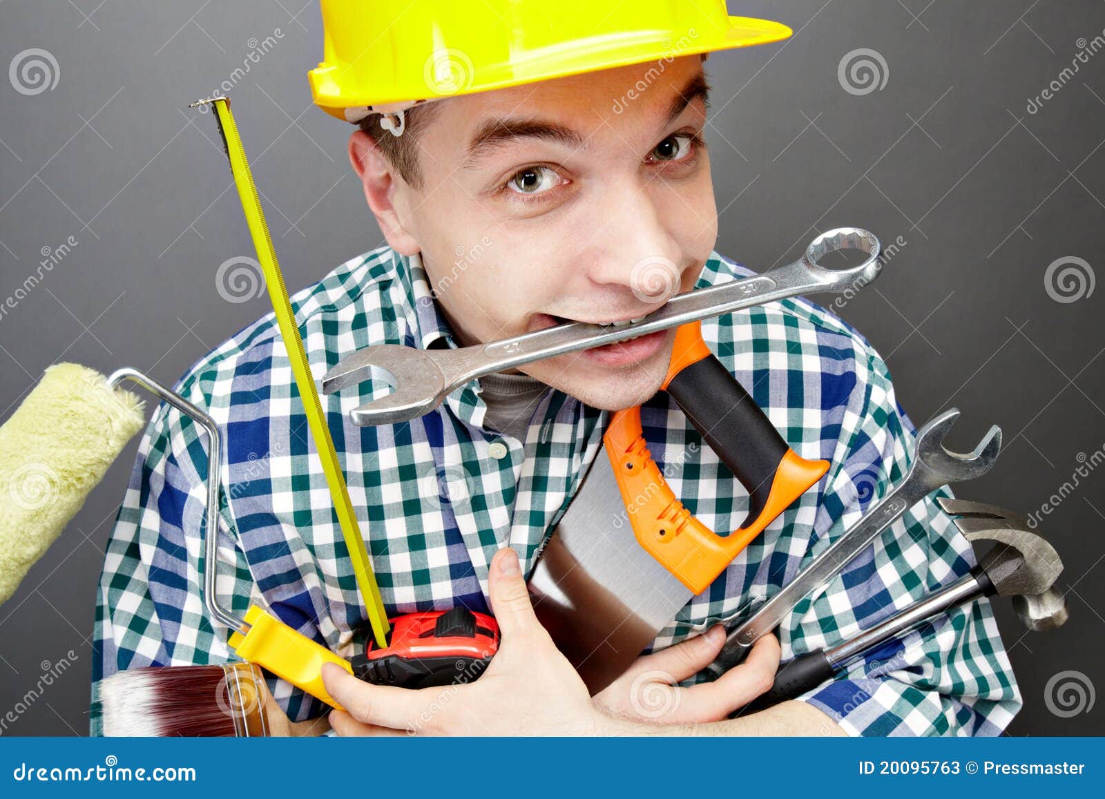 Repairman with tools stock image. Image of isolated, equipment - 20095763