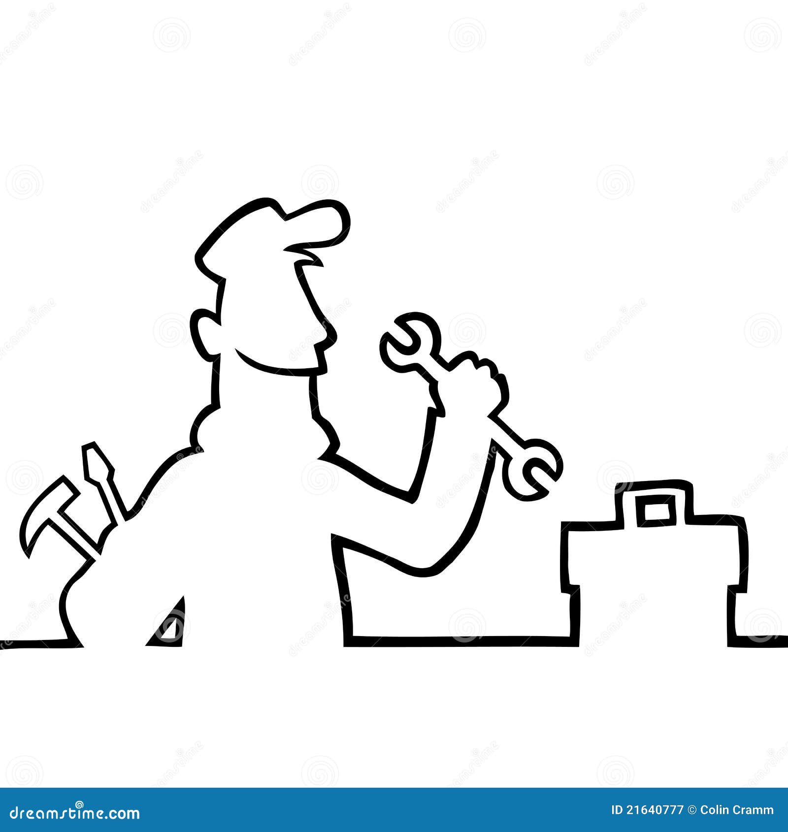 Repairman with tools stock vector. Illustration of wrench - 21640777