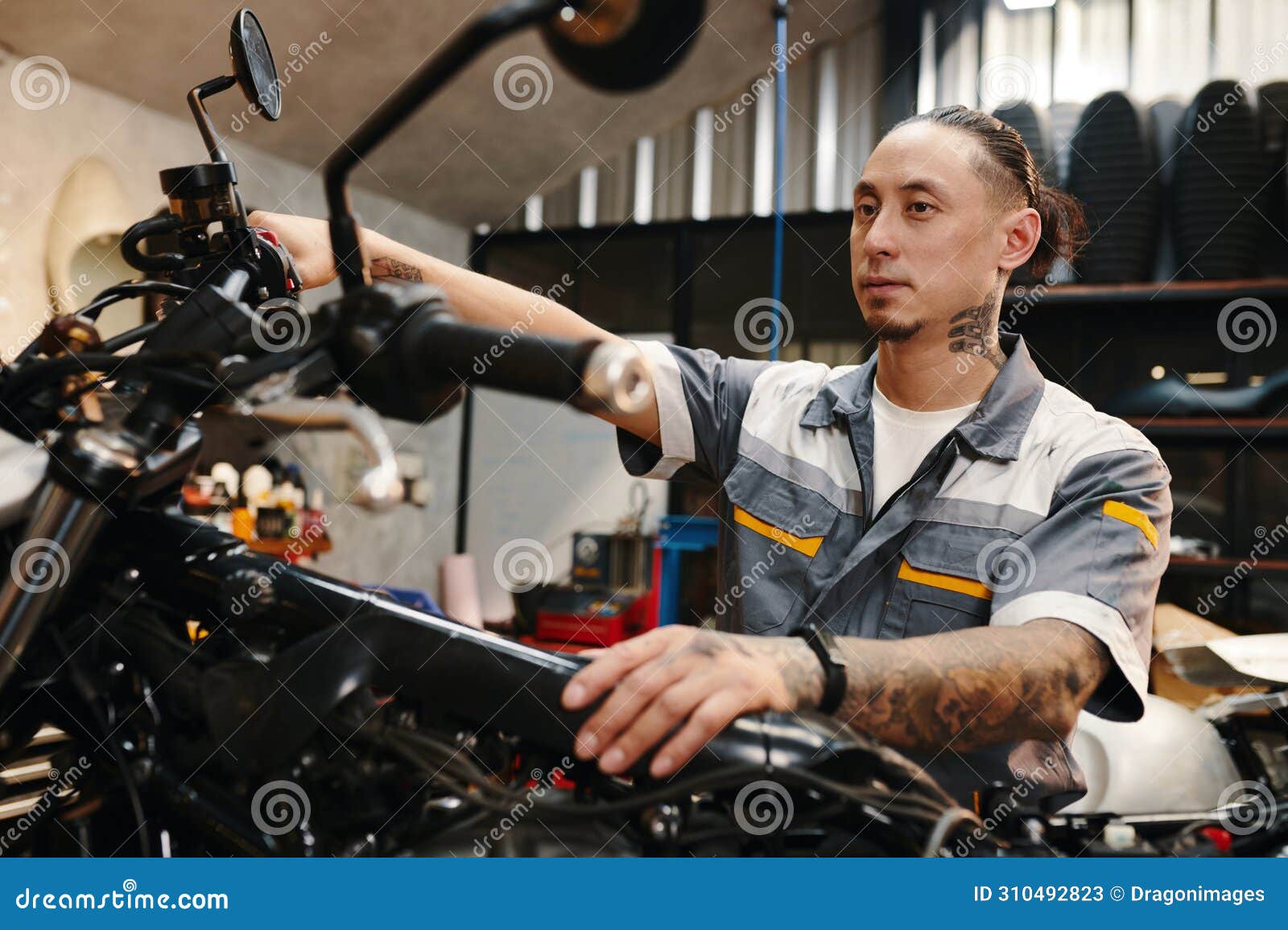 Repairman Working in Garage Stock Image - Image of repairman, repair ...