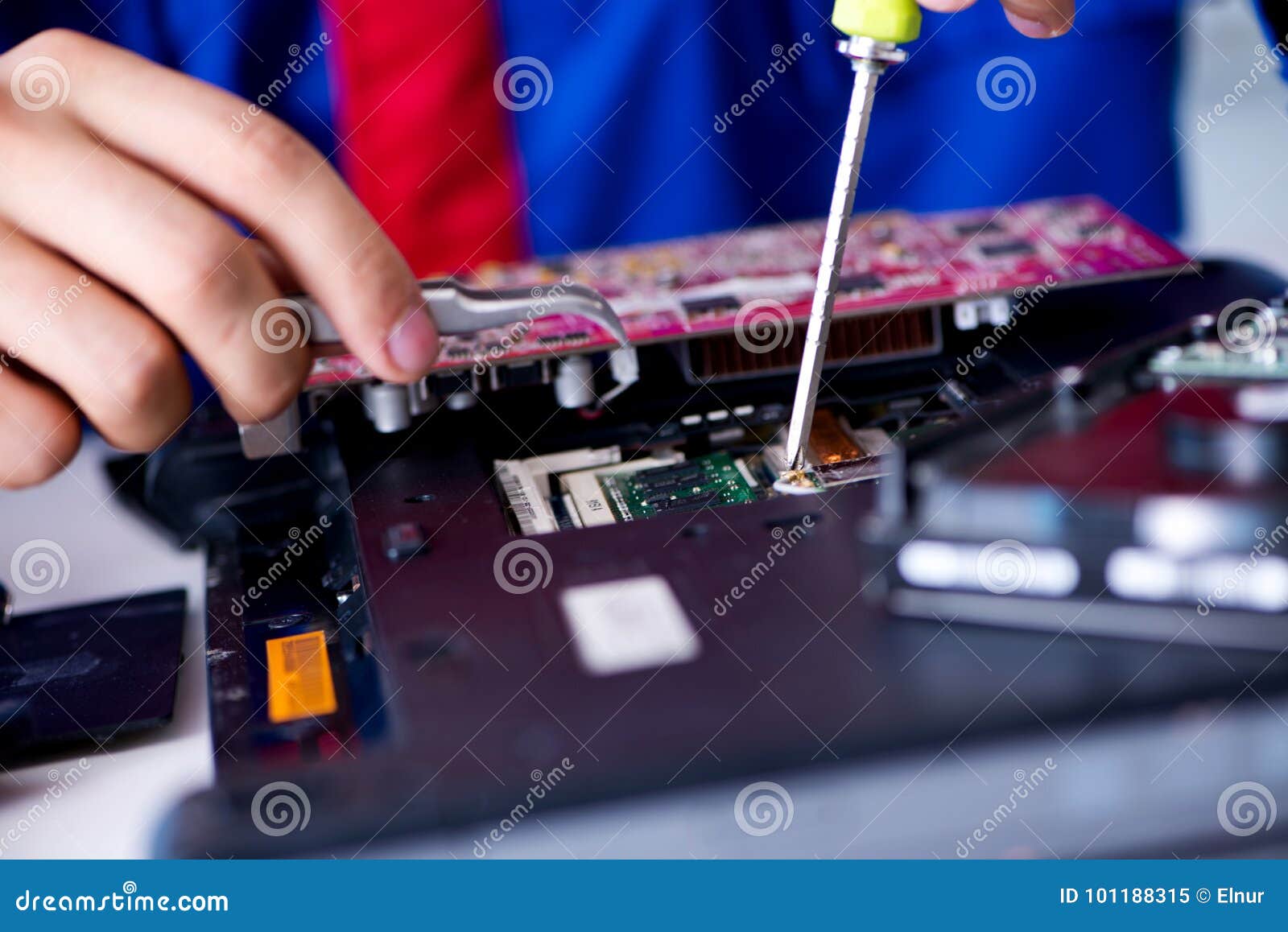 Repairman Working in Technical Support Fixing Computer Laptop Tr Stock ... Repairman Working in Technical Support Fixing Computer Laptop Tr Stock ...