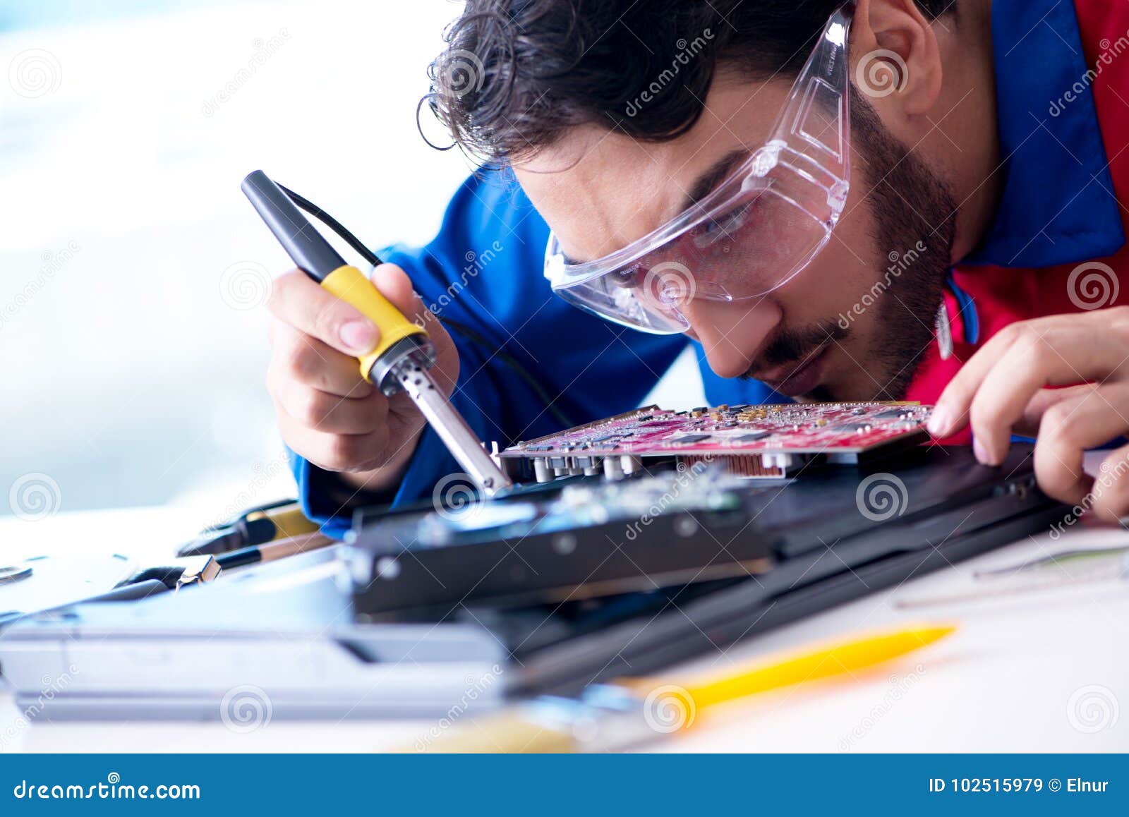 Repairman Working in Technical Support Fixing Computer Laptop Tr Stock ... Repairman Working in Technical Support Fixing Computer Laptop Tr Stock ...