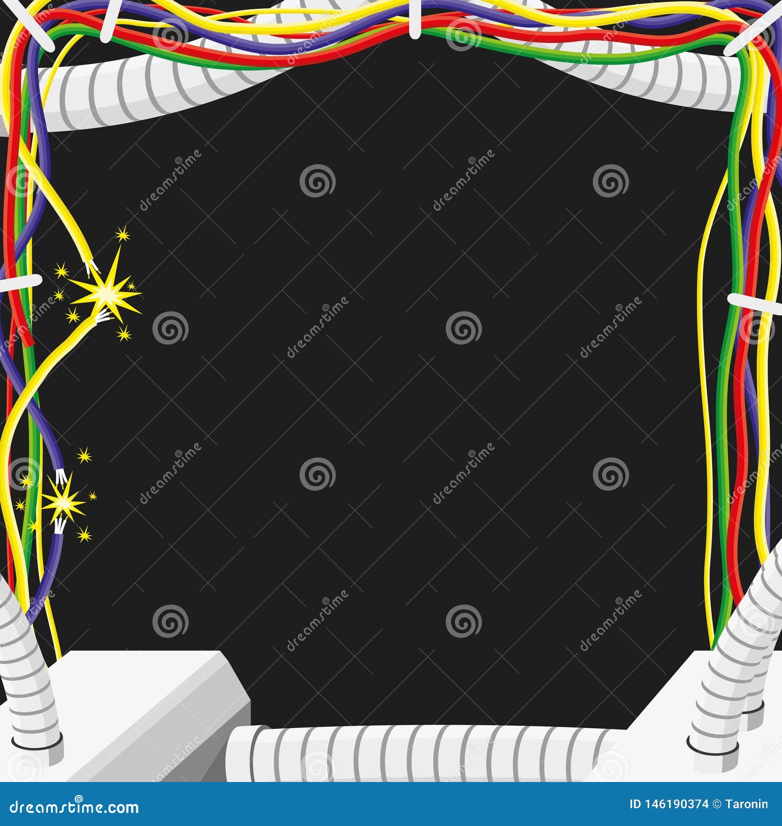 Frame of Electrical Wires and Cables. Stock Vector - Illustration of ...