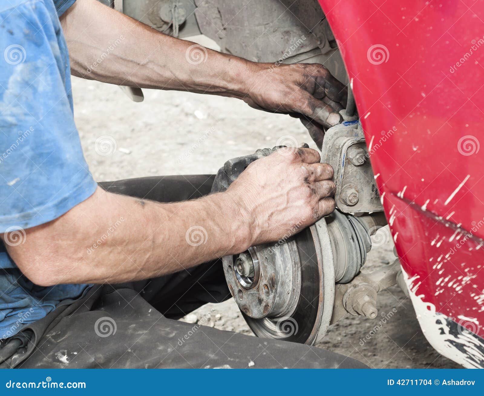 Repairs a brake stock photo. Image of engine, maintain - 42711704