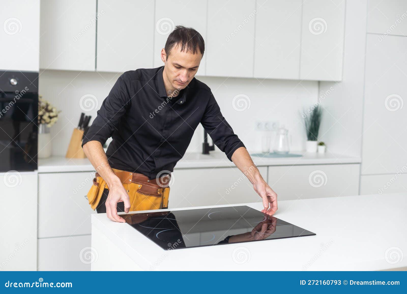 Fixing A Propane Gas Tank. Male Hands Repairing A Compressed Cylinder ...