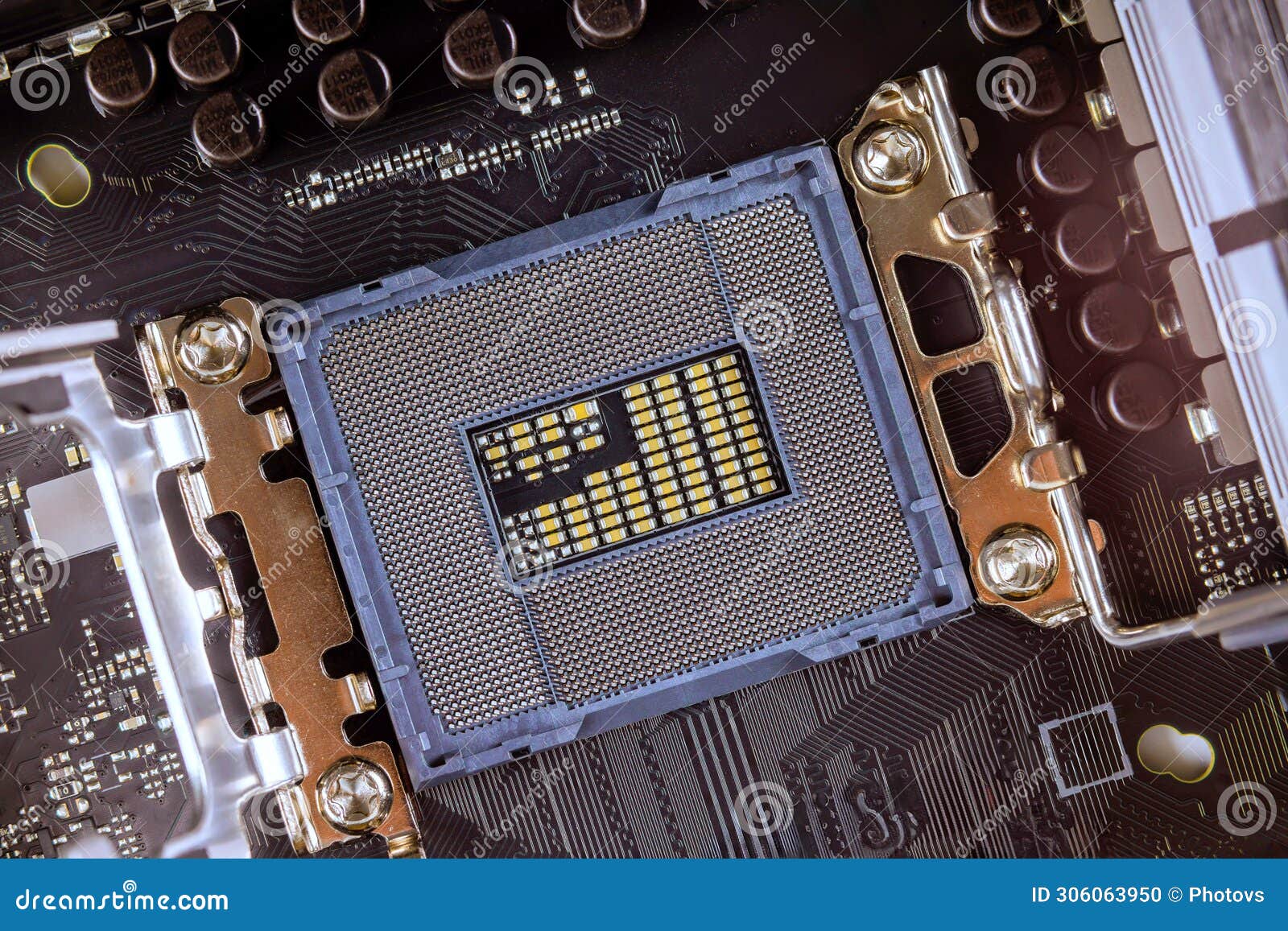 Repairs To a PC at CPU Mounting Motherboard Including Connector Socket ...