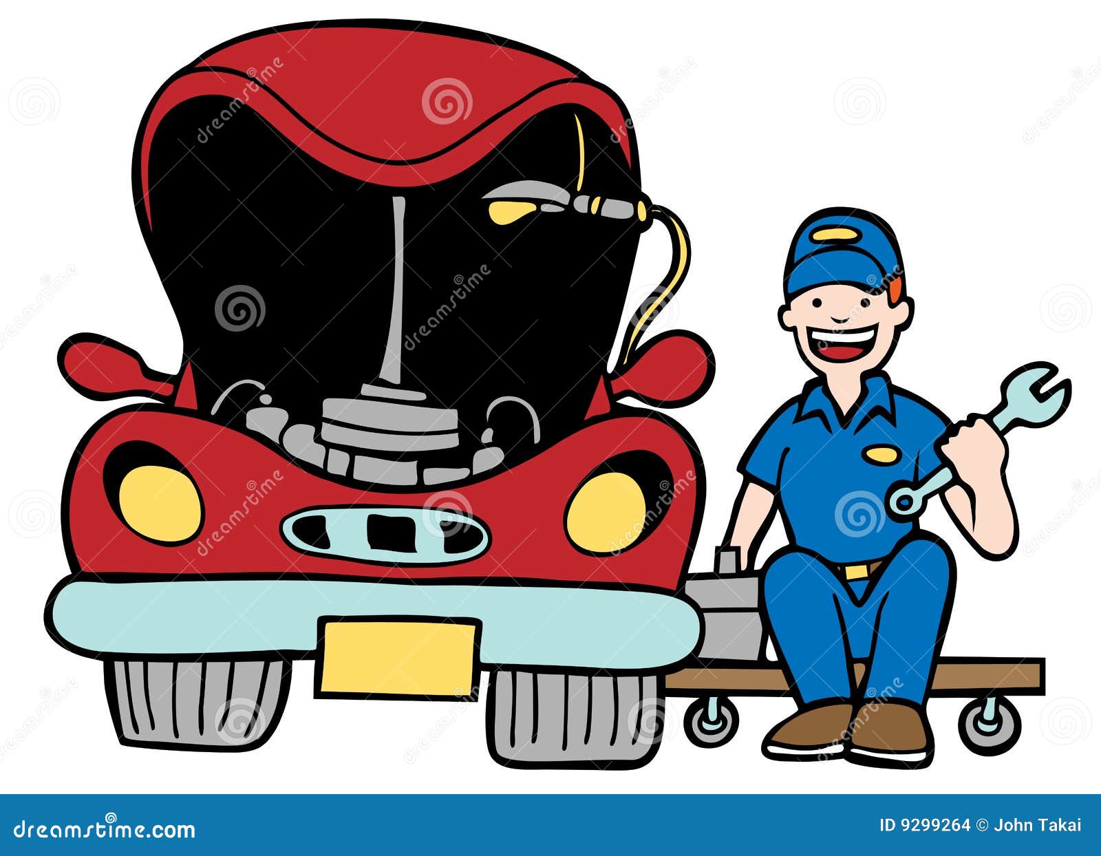 Reparación auto ilustración del vector. Ilustración de aislado - 9299264