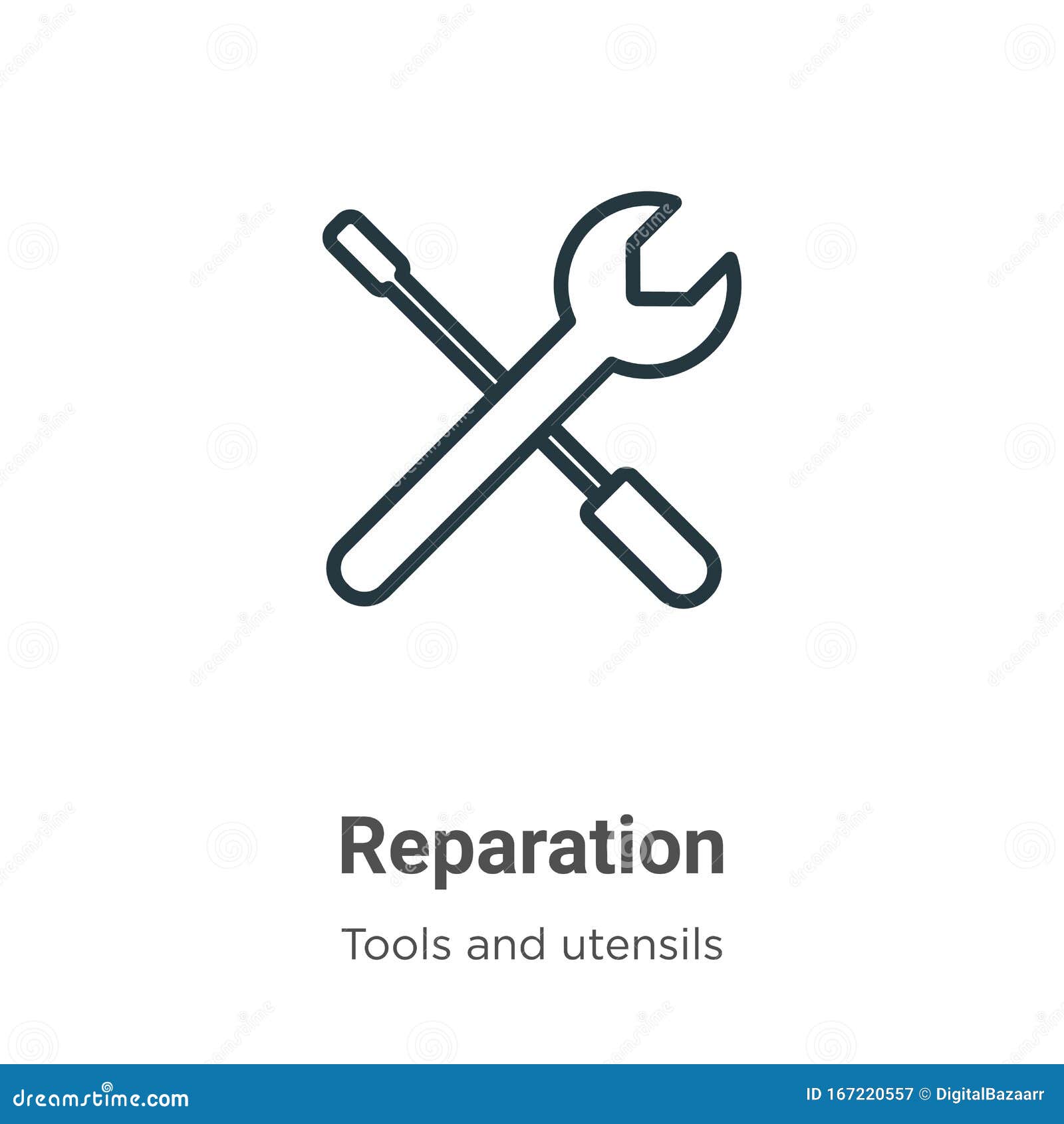 Reparation Outline Vector Icon. Thin Line Black Reparation Icon, Flat ...