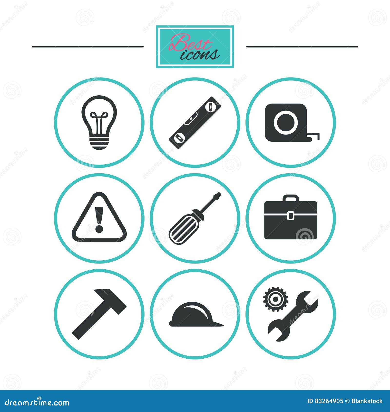 Reparatur, Bauikonen Technikzeichen Vektor Abbildung - Illustration von ...