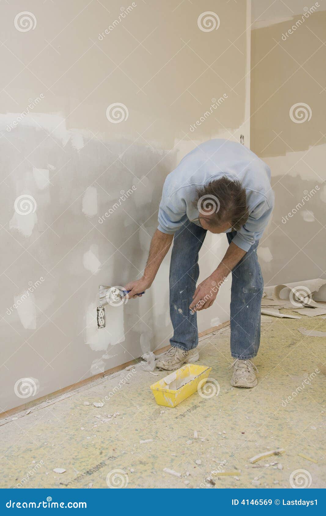 Reparatur von sheetrock stockbild. Bild von trockenmauer - 4146569