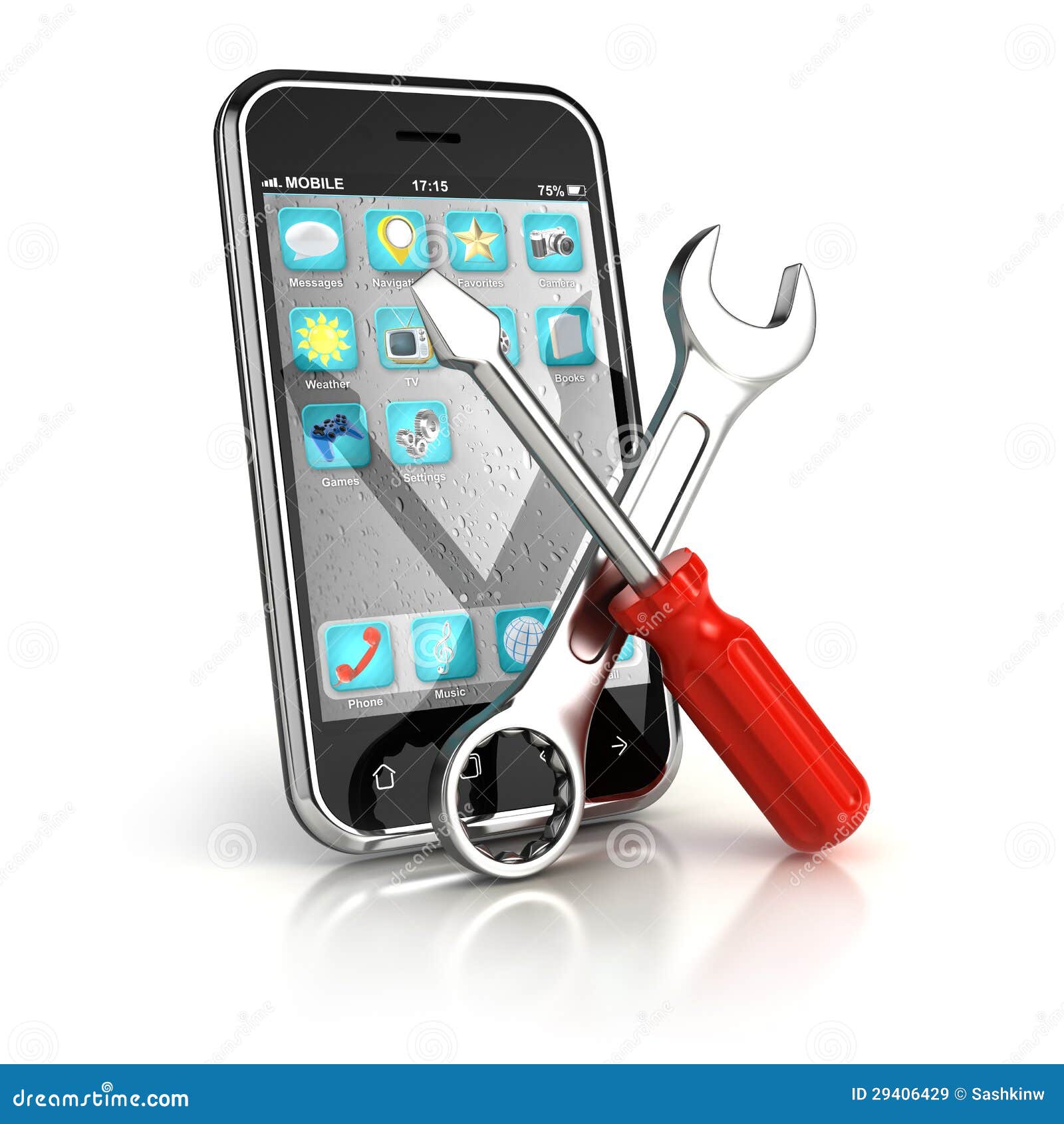 Reparo de Smartphone ilustração stock. Ilustração de salvamento - 29406429