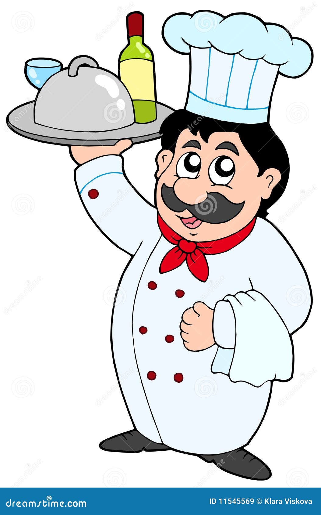 Repas Et Vin De Fixation De Chef De Dessin Animé Illustration de ...