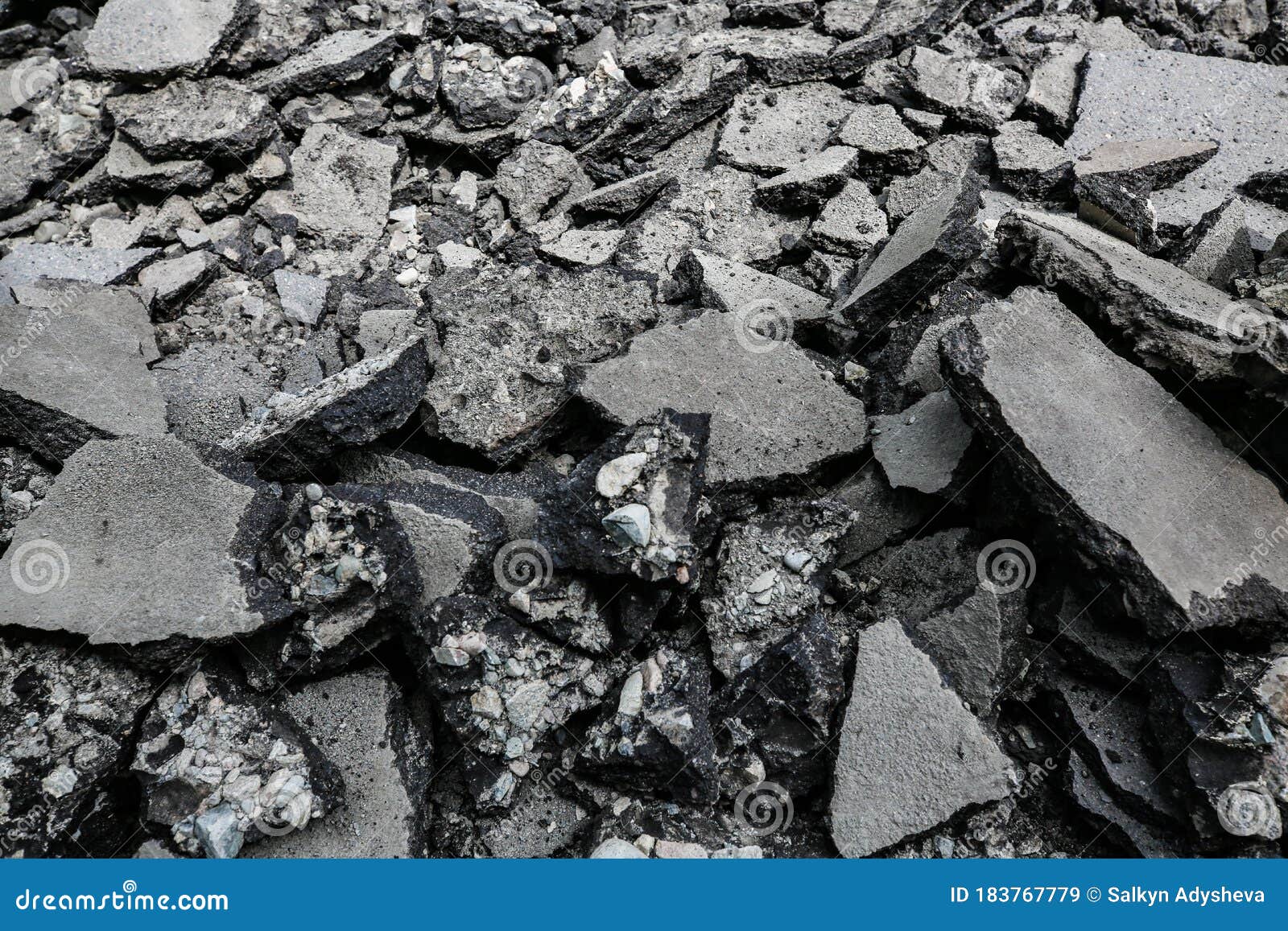 Repaving Work. Asphalt Pieces, Pieces of Broken Asphalt, Repairs Stock ...