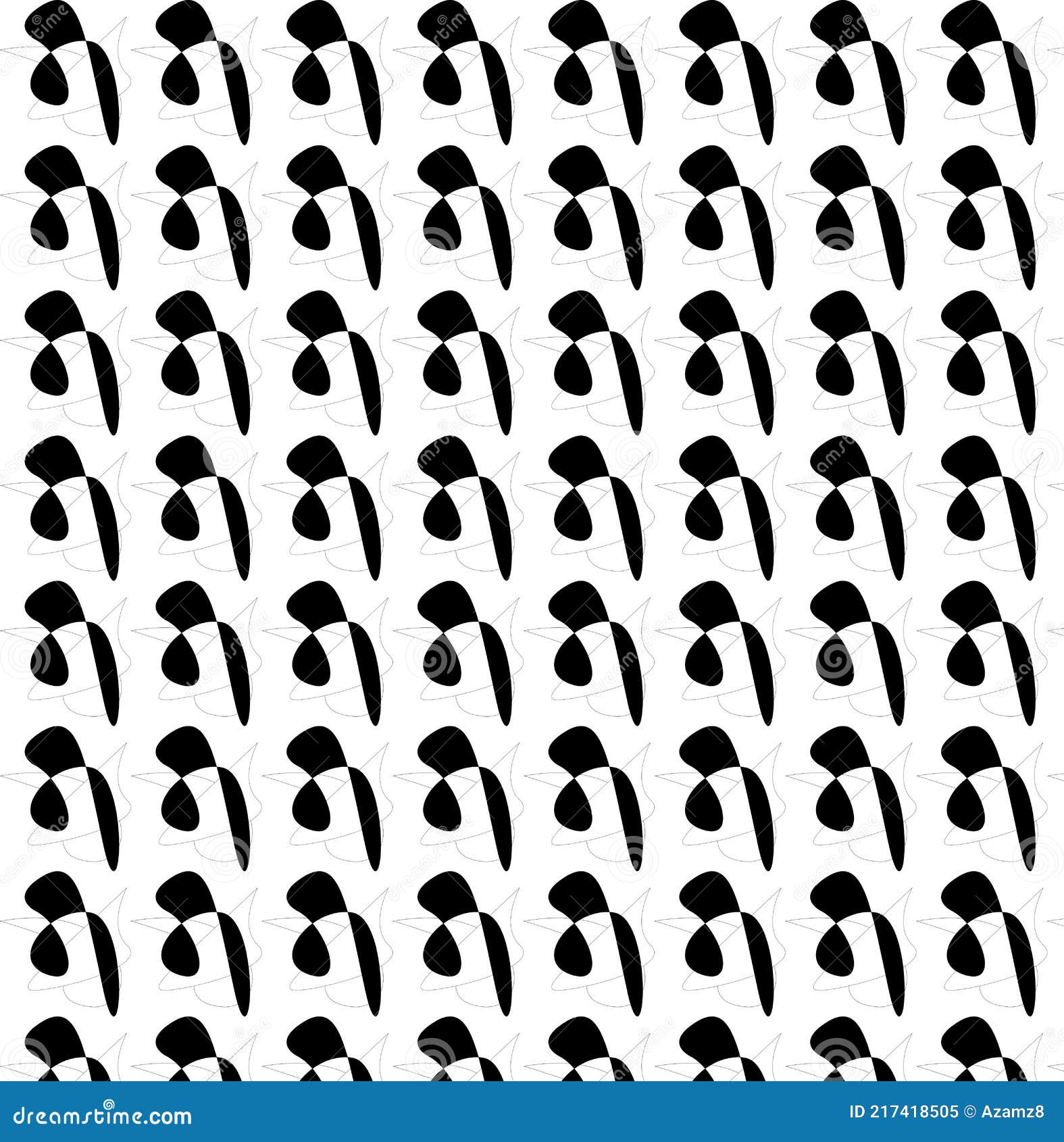 Repeat Black-White Figure with Irregular Graphics Stock Illustration ...