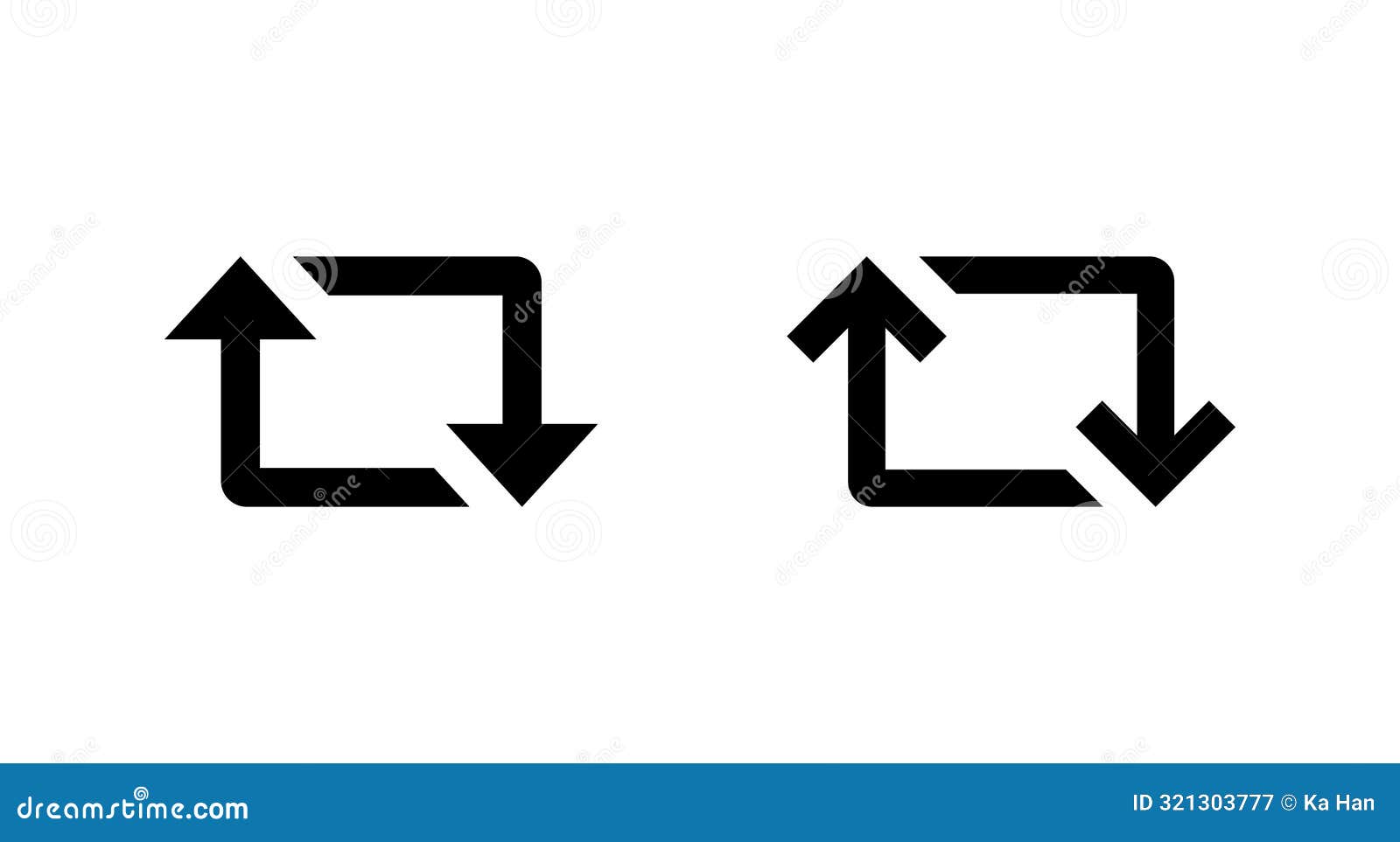 Repeat Button Icon in Generic Style. Retweet Arrow Sign Symbol Stock ...