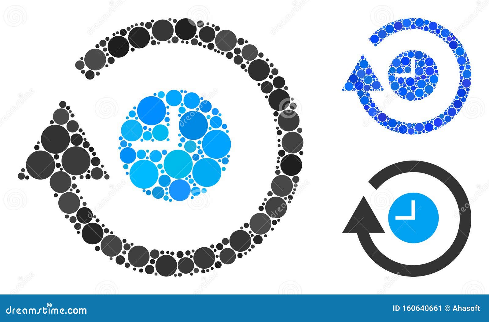 Repeat Clock Mosaic Icon of Round Dots Stock Vector - Illustration of ...