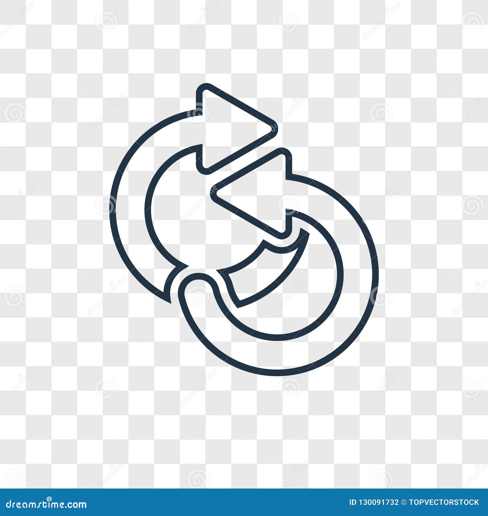 Repeat Concept Vector Linear Icon Isolated on Transparent Background ...