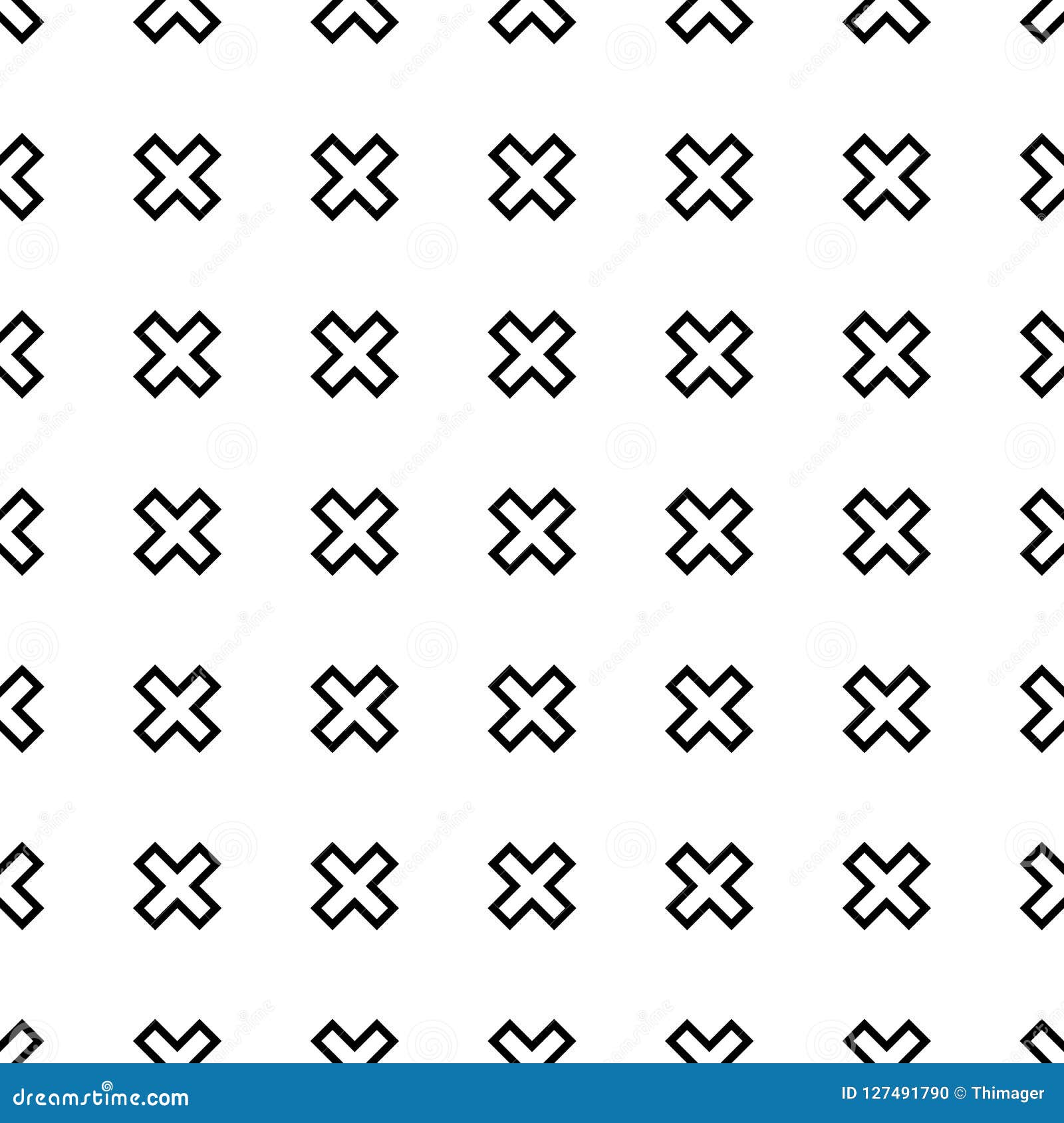 White X Symbol Pattern on White Background. Stock Illustration ...