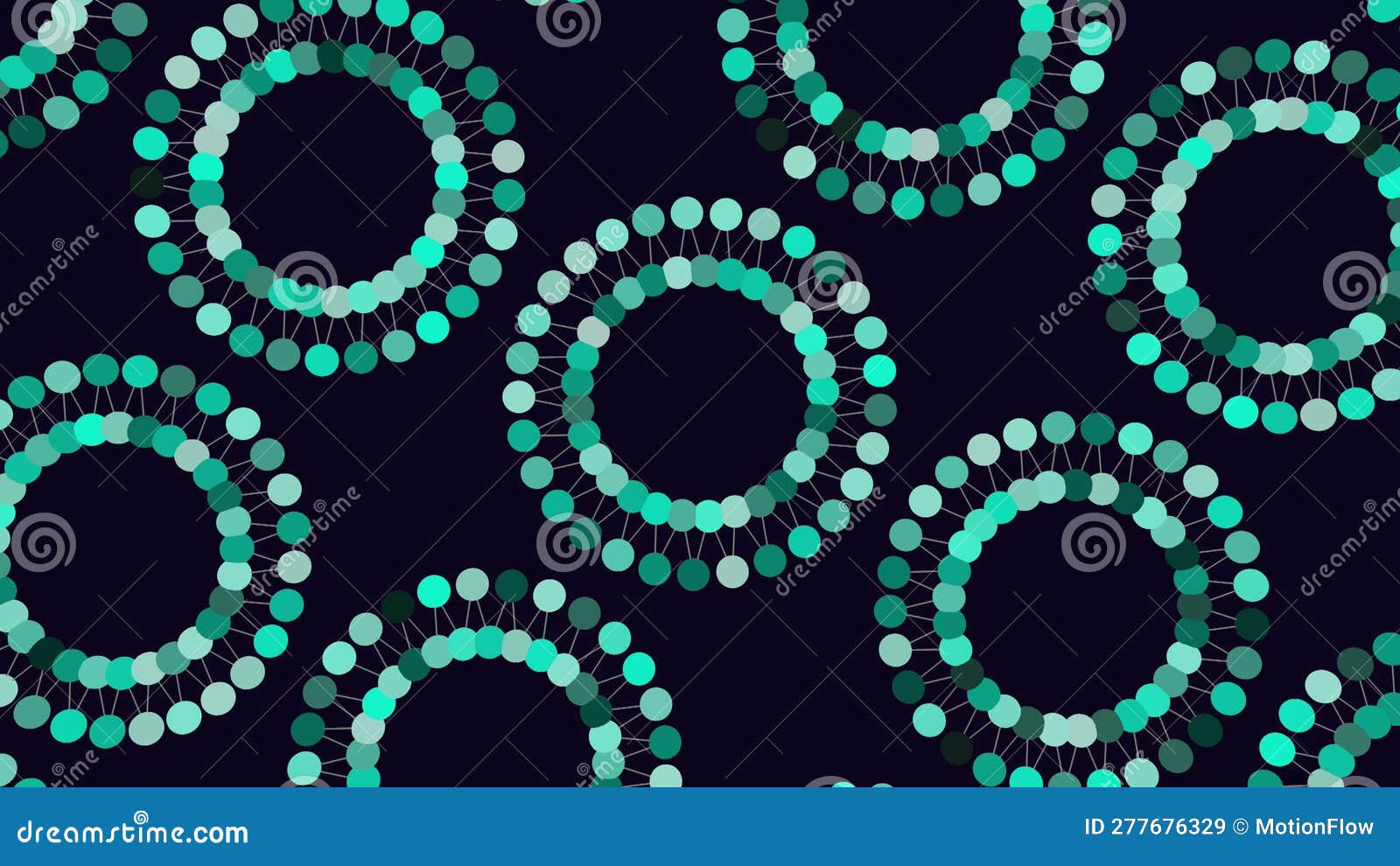 Repeat Futuristic Circles Pattern with Dots and Lines on Black Gradient ...