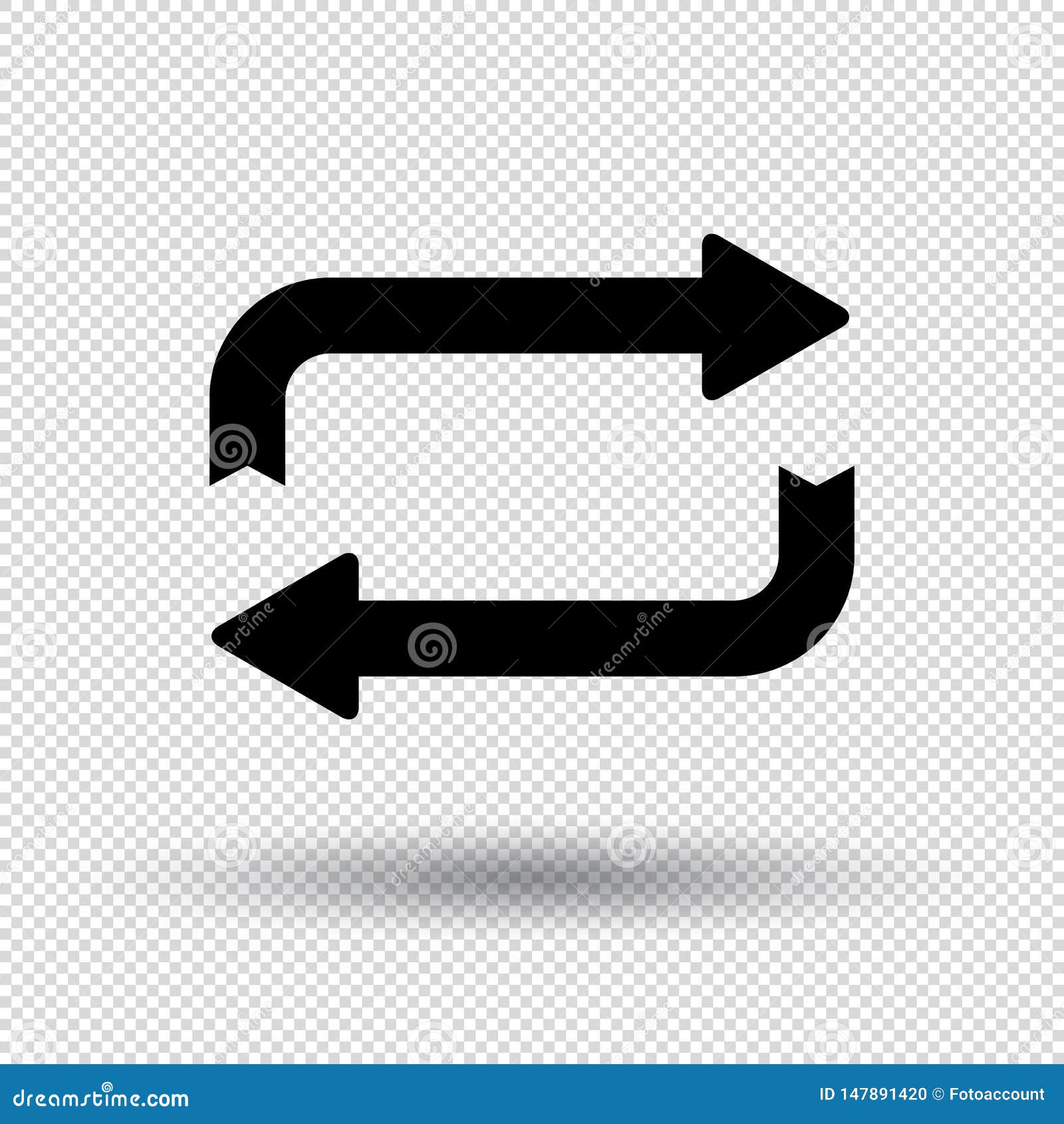 Repeat Icon with Shadow - Vector Illustration - Isolated on Transparent ...