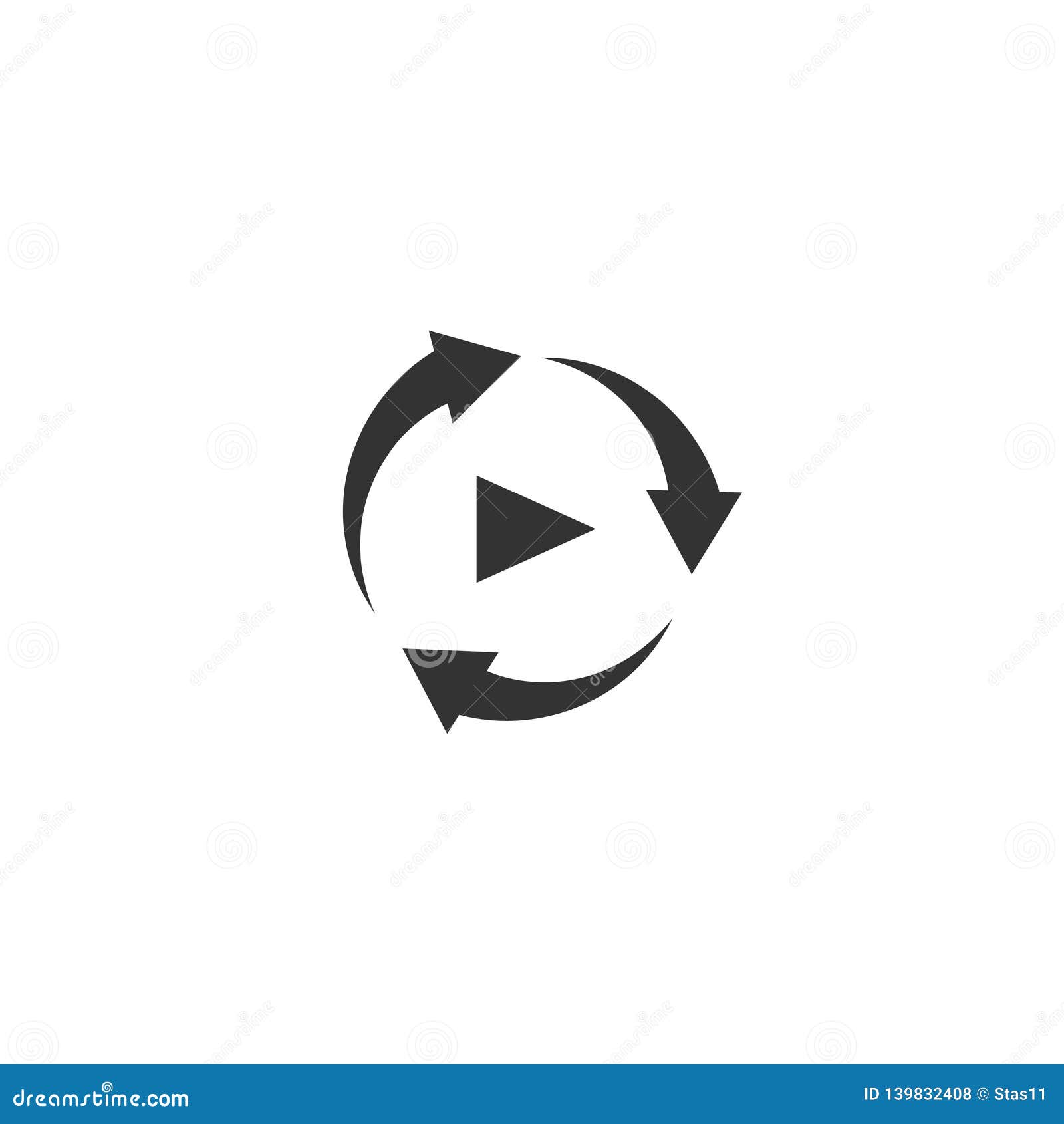 Repeat Icon in Simple Design. Vector Illustartion Stock Vector ...